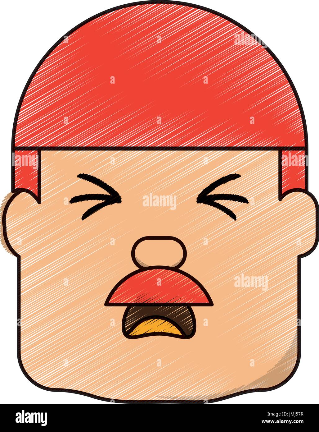 Man with heart attack face cartoon over white background icon Stock ...