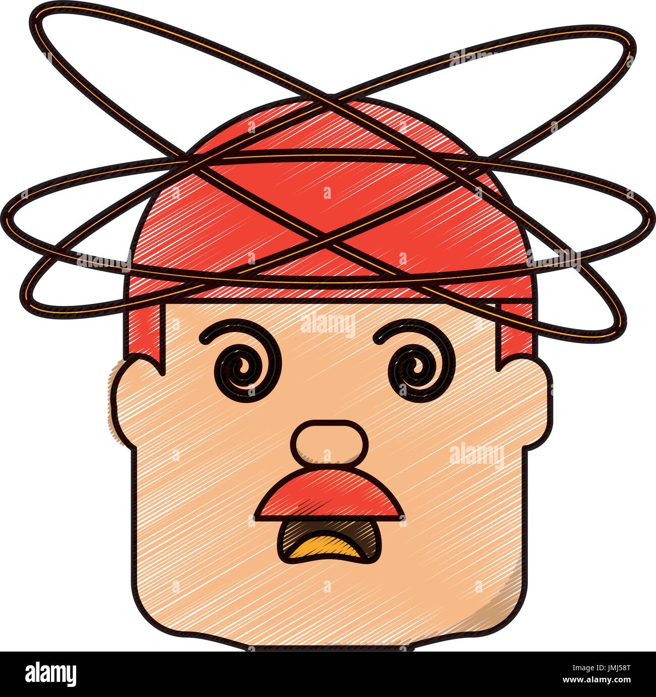 Crazy man cartoon over white background icon Stock Vector Image & Art ...