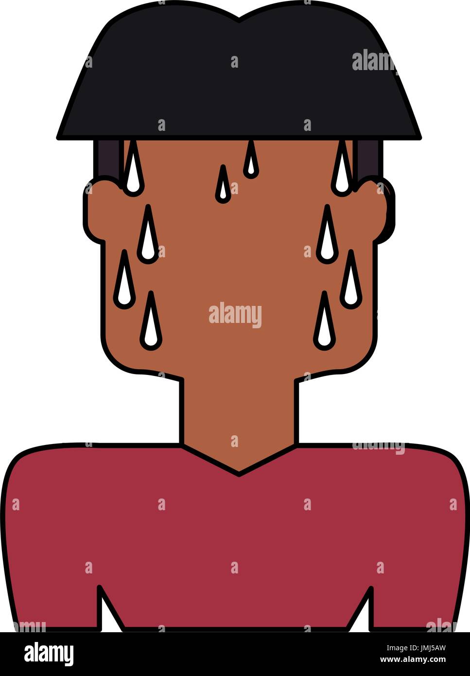 Man with heart attack face cartoon over white background icon Stock ...