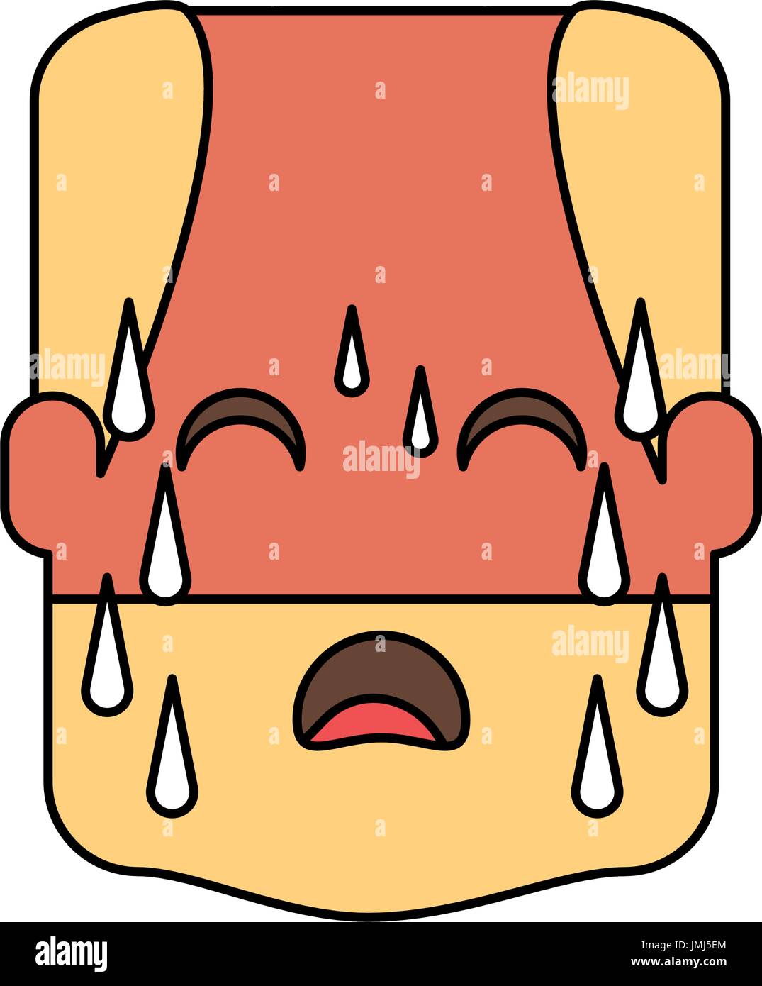 Man with heart attack face cartoon over white background icon Stock ...