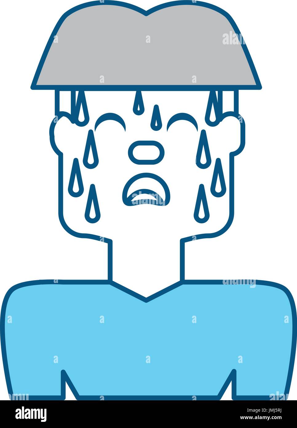 Man with heart attack face cartoon over white background icon Stock ...