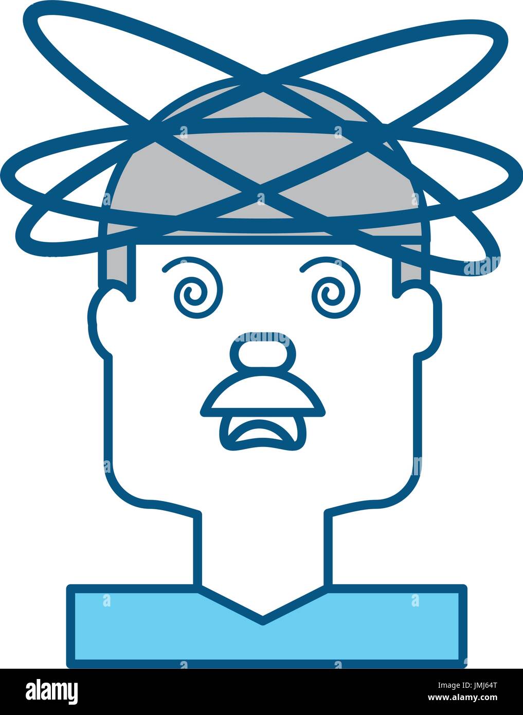 Crazy man cartoon over white background icon Stock Vector Image & Art ...