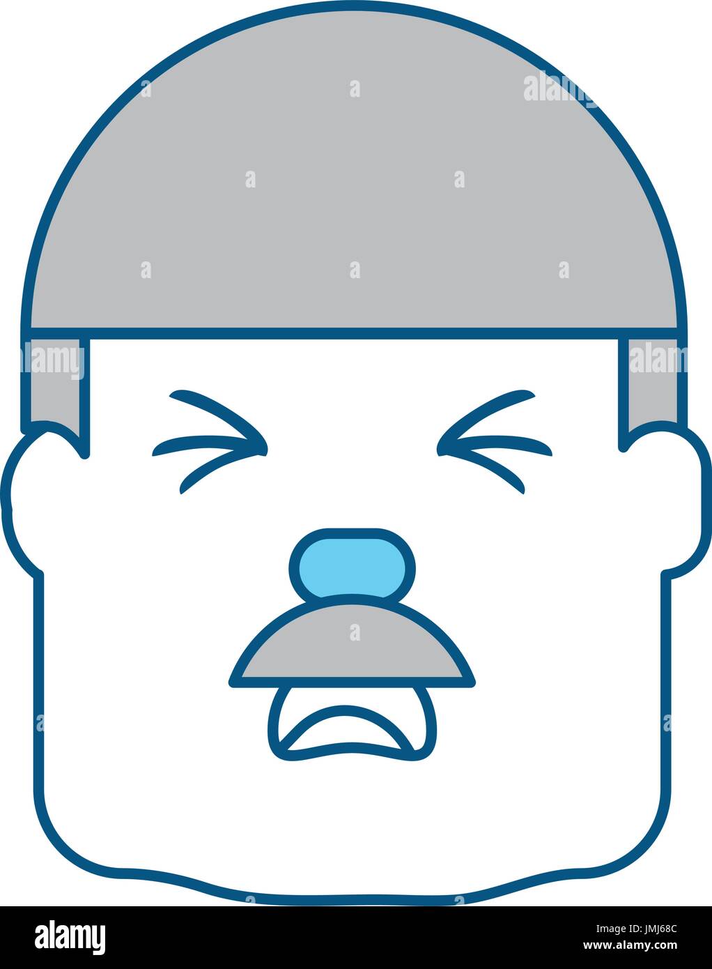 Man with heart attack face cartoon over white background icon Stock ...