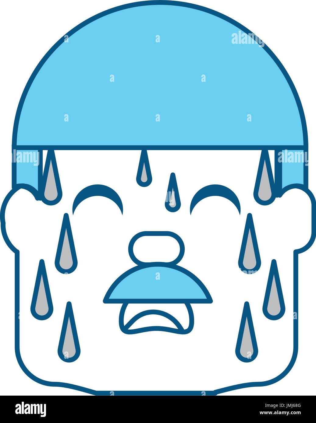 Man with heart attack face cartoon over white background icon Stock ...