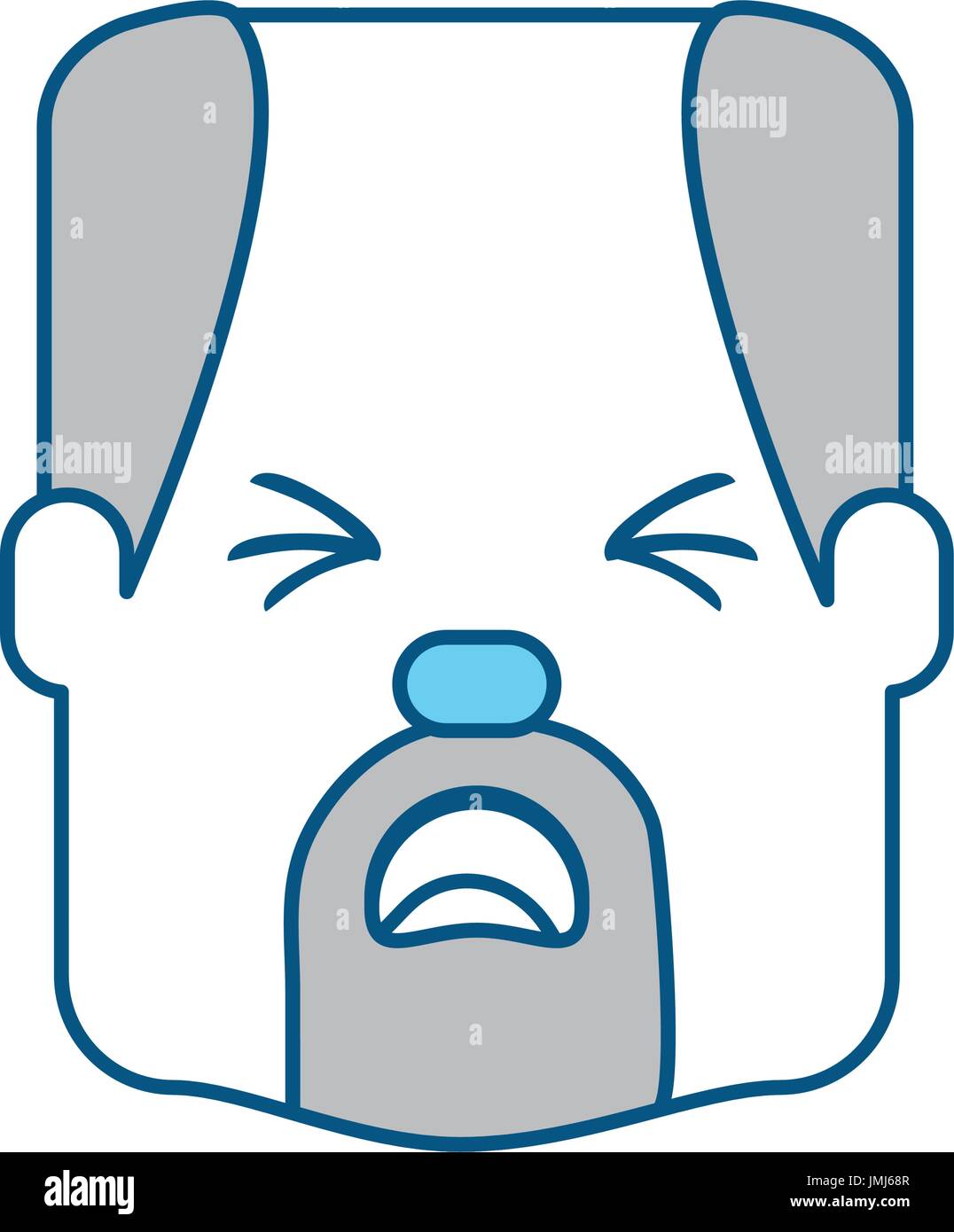 Man with heart attack face cartoon over white background icon Stock ...