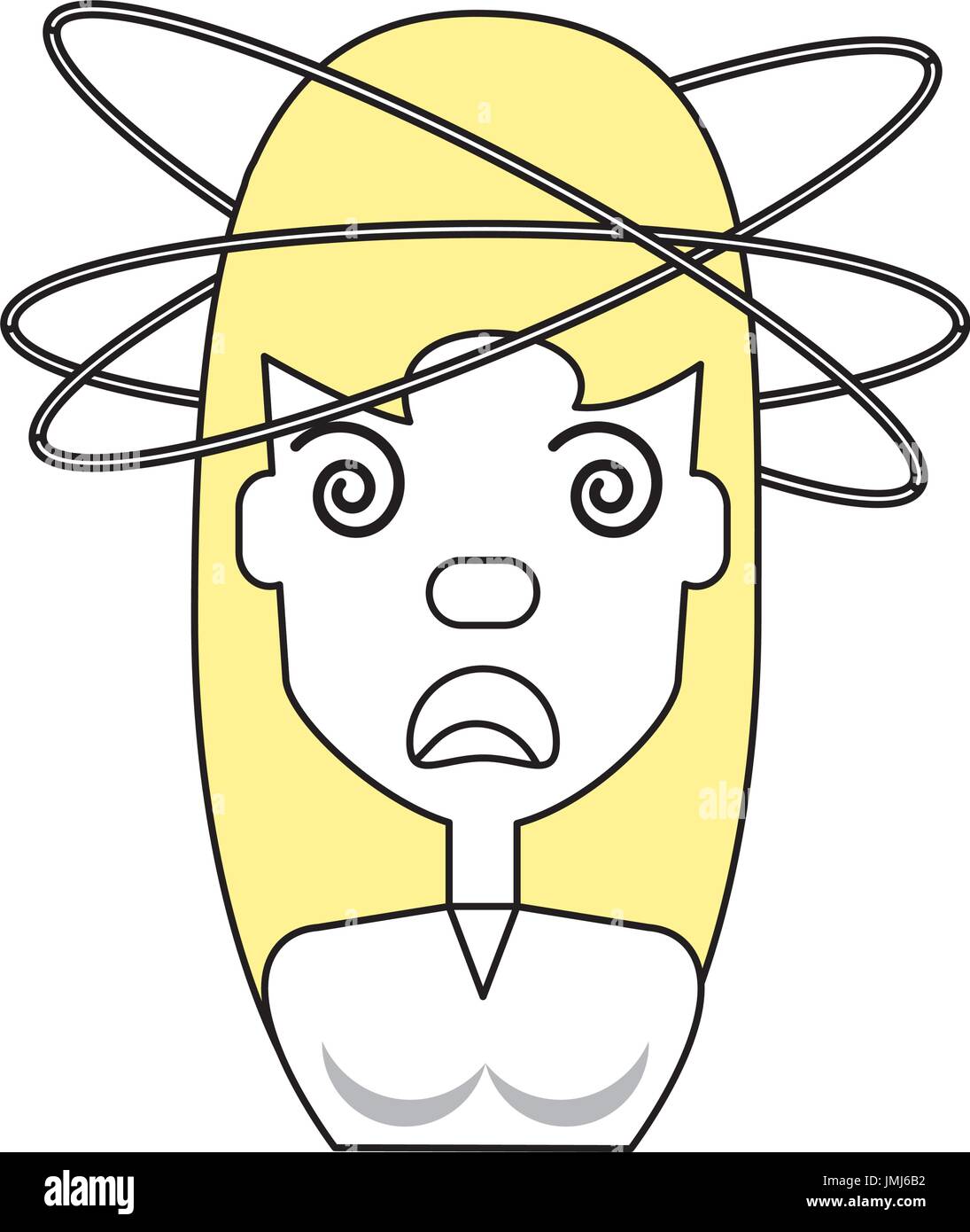 Crazy woman cartoon over white background icon Stock Vector Image & Art ...