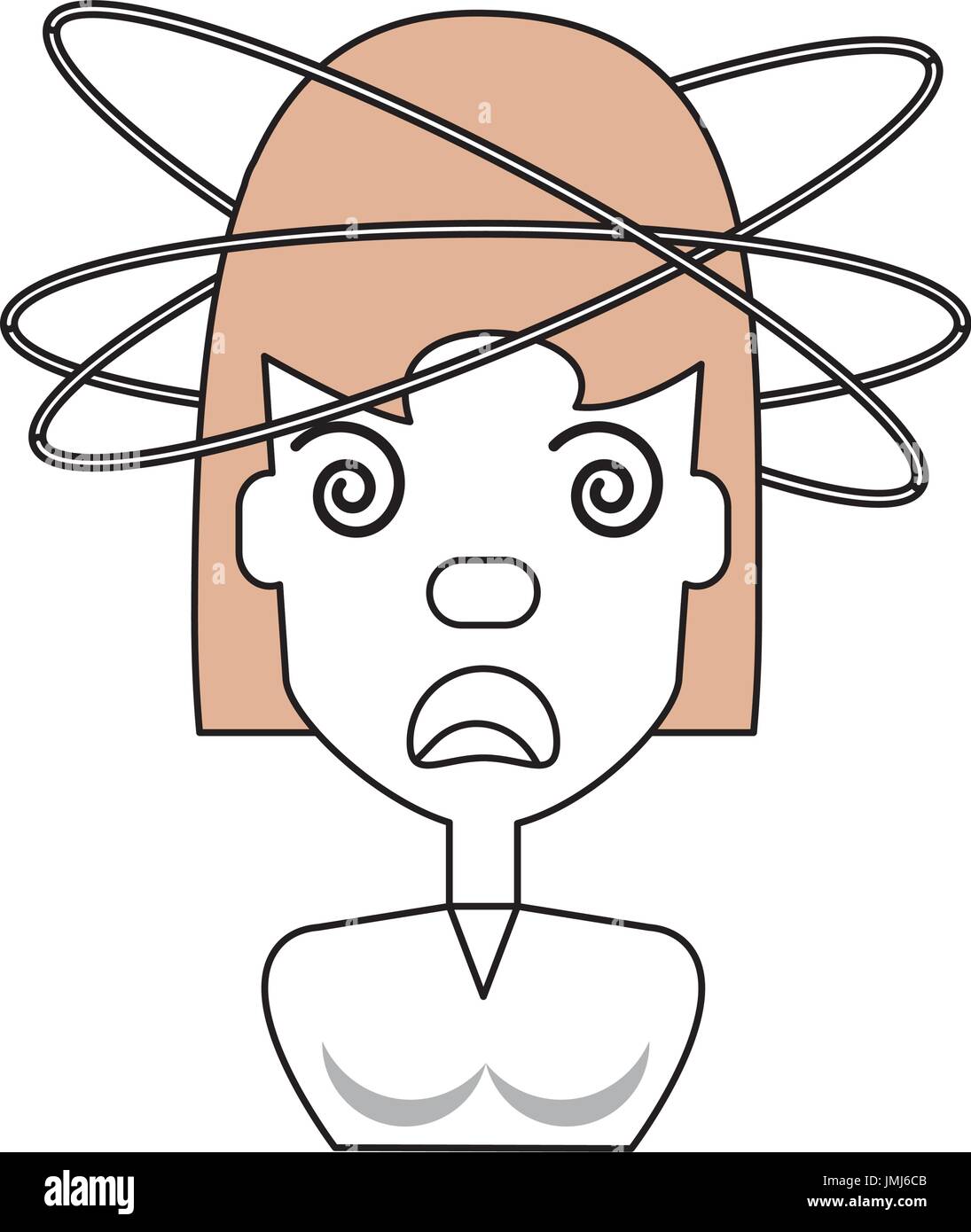 Crazy woman cartoon over white background icon Stock Vector Image & Art ...