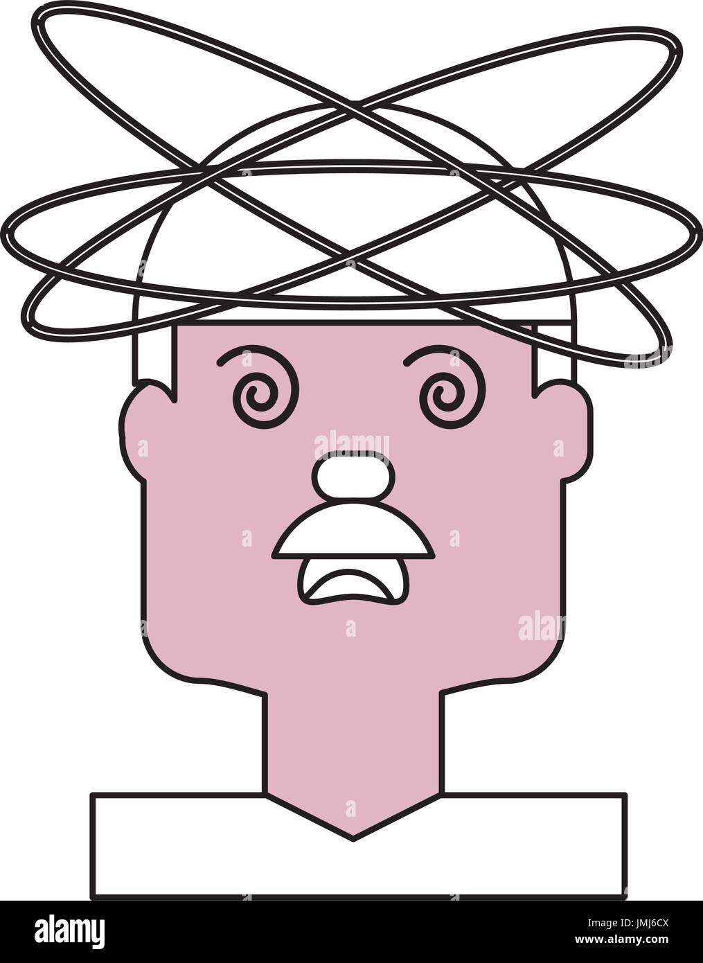 Crazy man cartoon over white background icon Stock Vector Image & Art ...