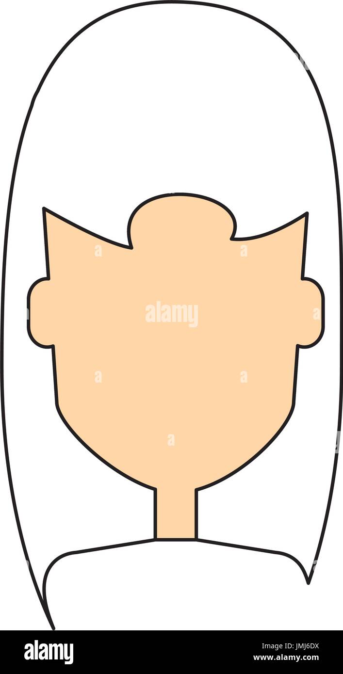 Woman faceless cartoon over white background icon Stock Vector Image ...