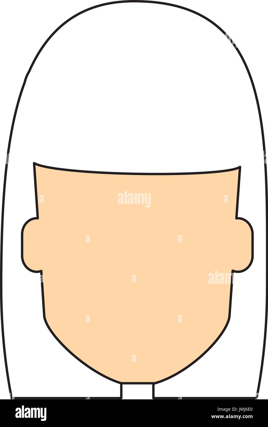 Woman faceless cartoon over white background icon Stock Vector Image ...