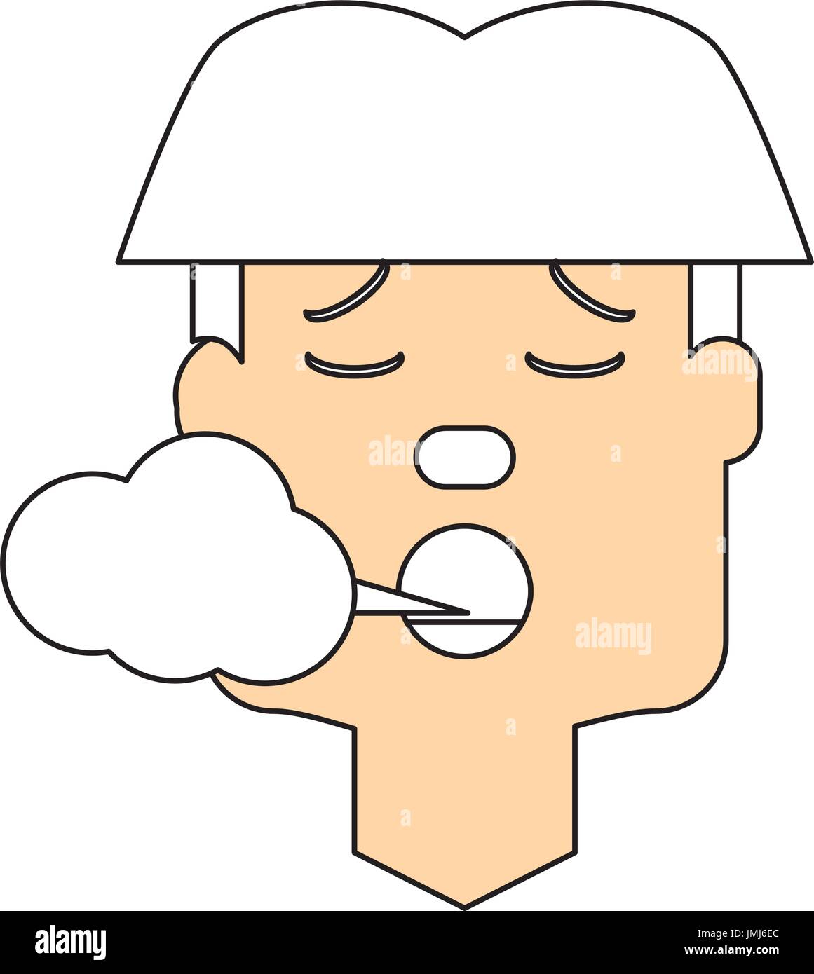 Man smoking cartoon over white background icon Stock Vector Image & Art ...