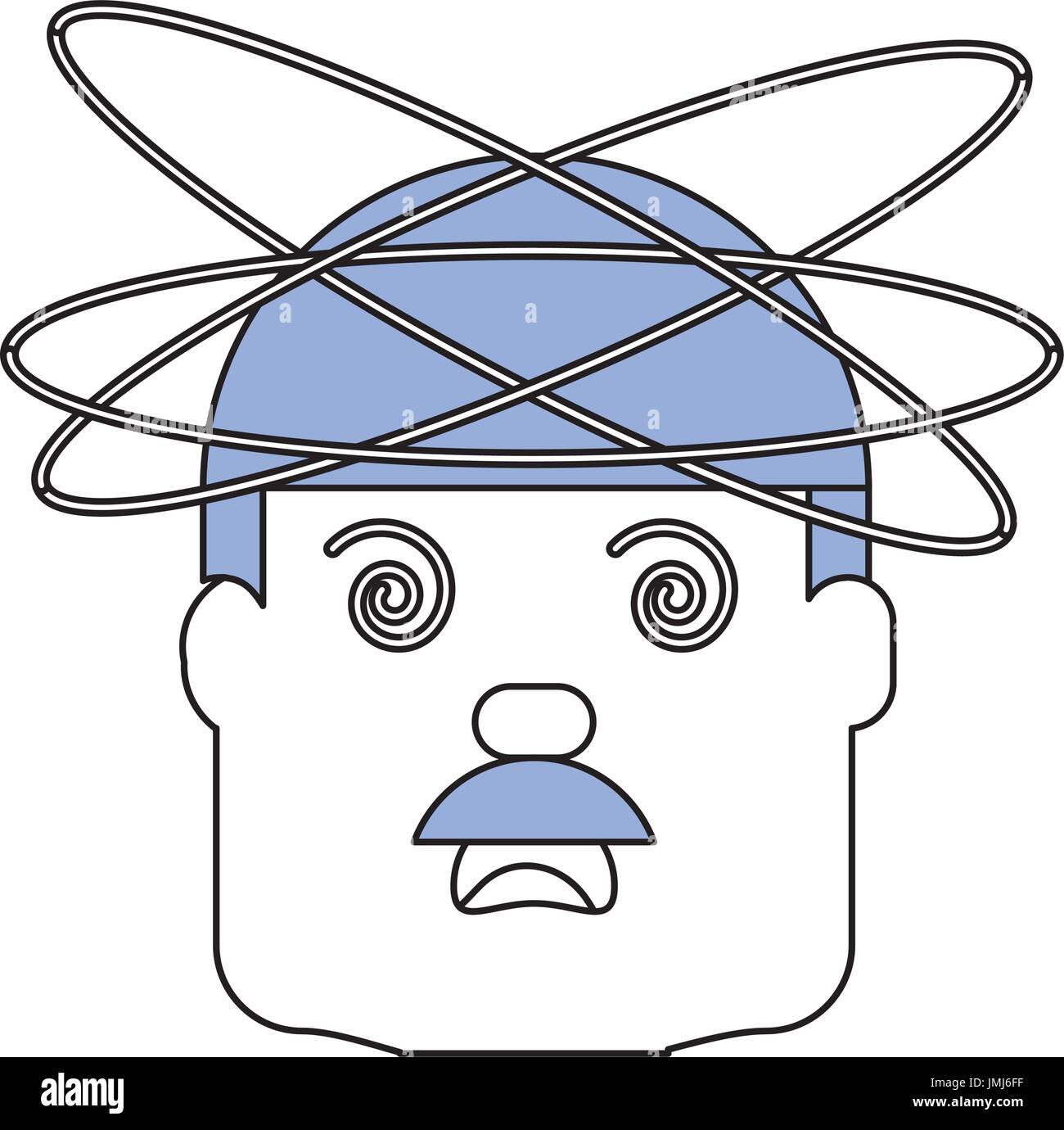 Crazy man cartoon over white background icon Stock Vector Image & Art ...