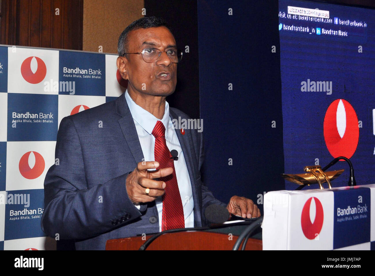 Kolkata, India. 27th July, 2017. Founder Managing Director of Bandhan ...