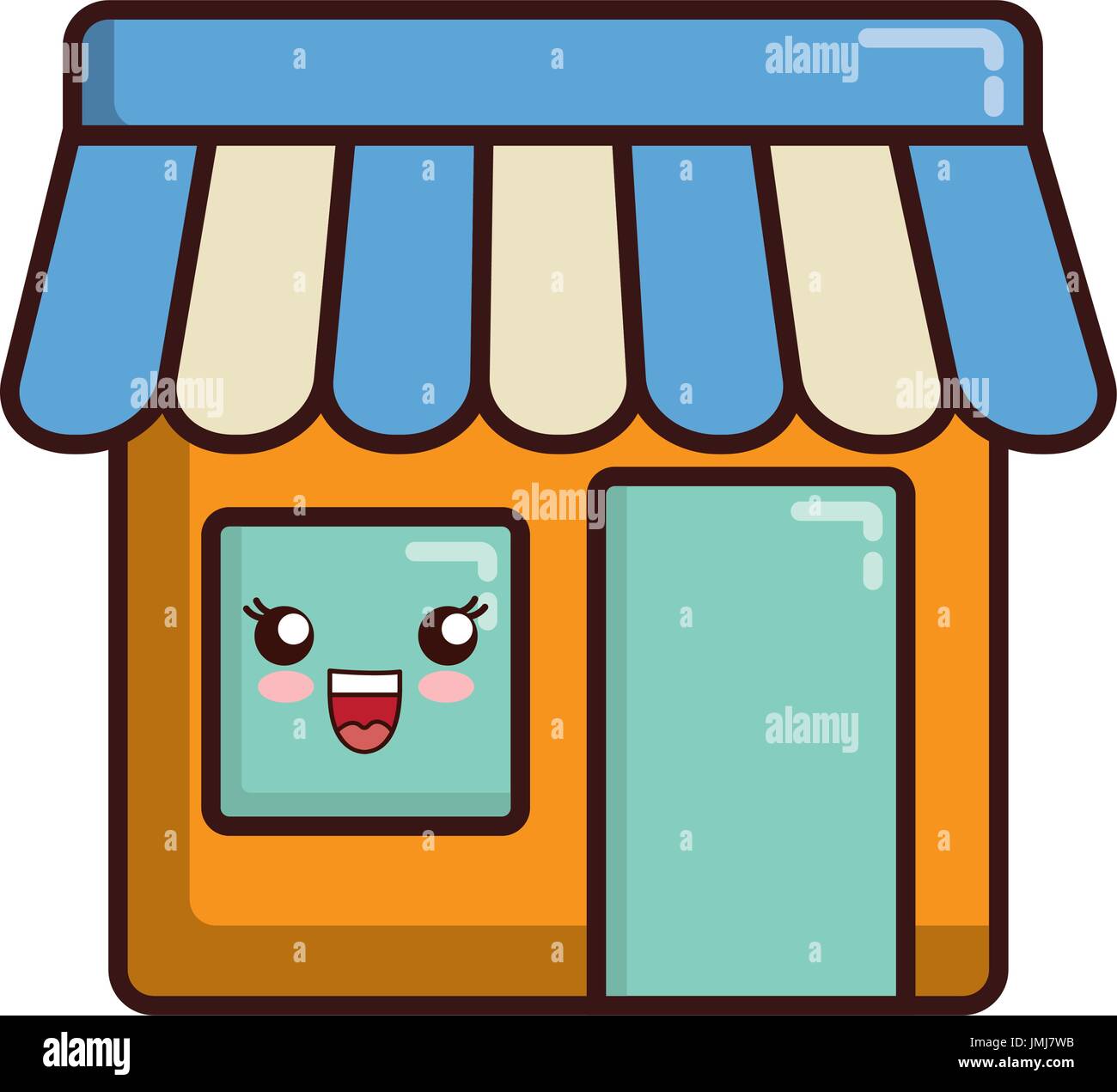 kawaii store icon over white background colorful design vector ...