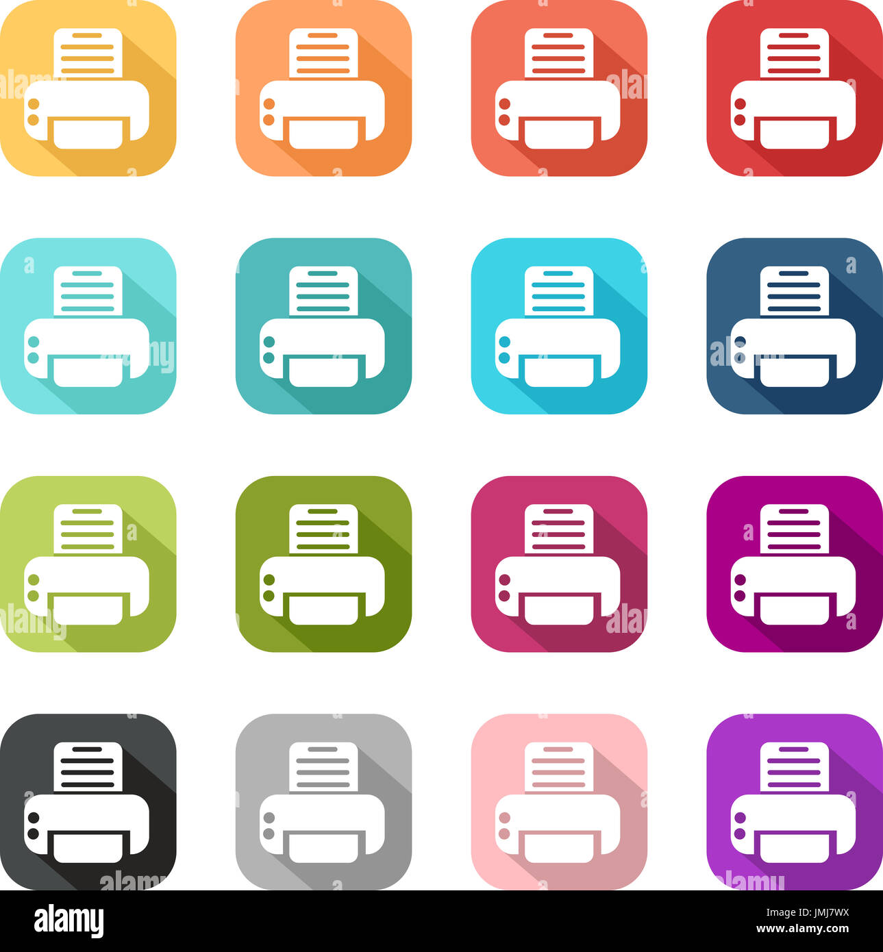 Colorful printer Icons Stock Photo - Alamy