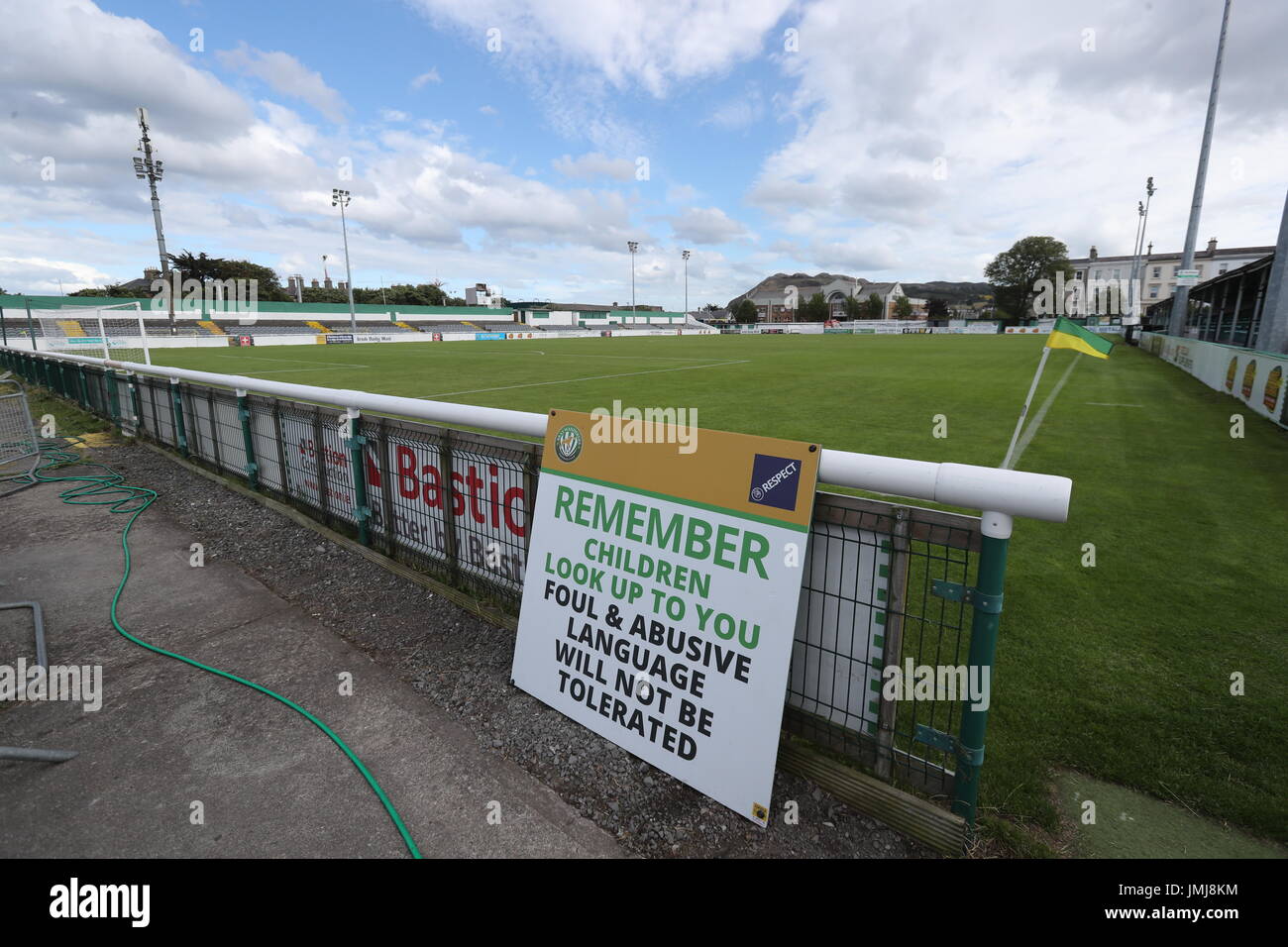 A general view of The Carlisle Grounds, home of Bray Wanderers football ...