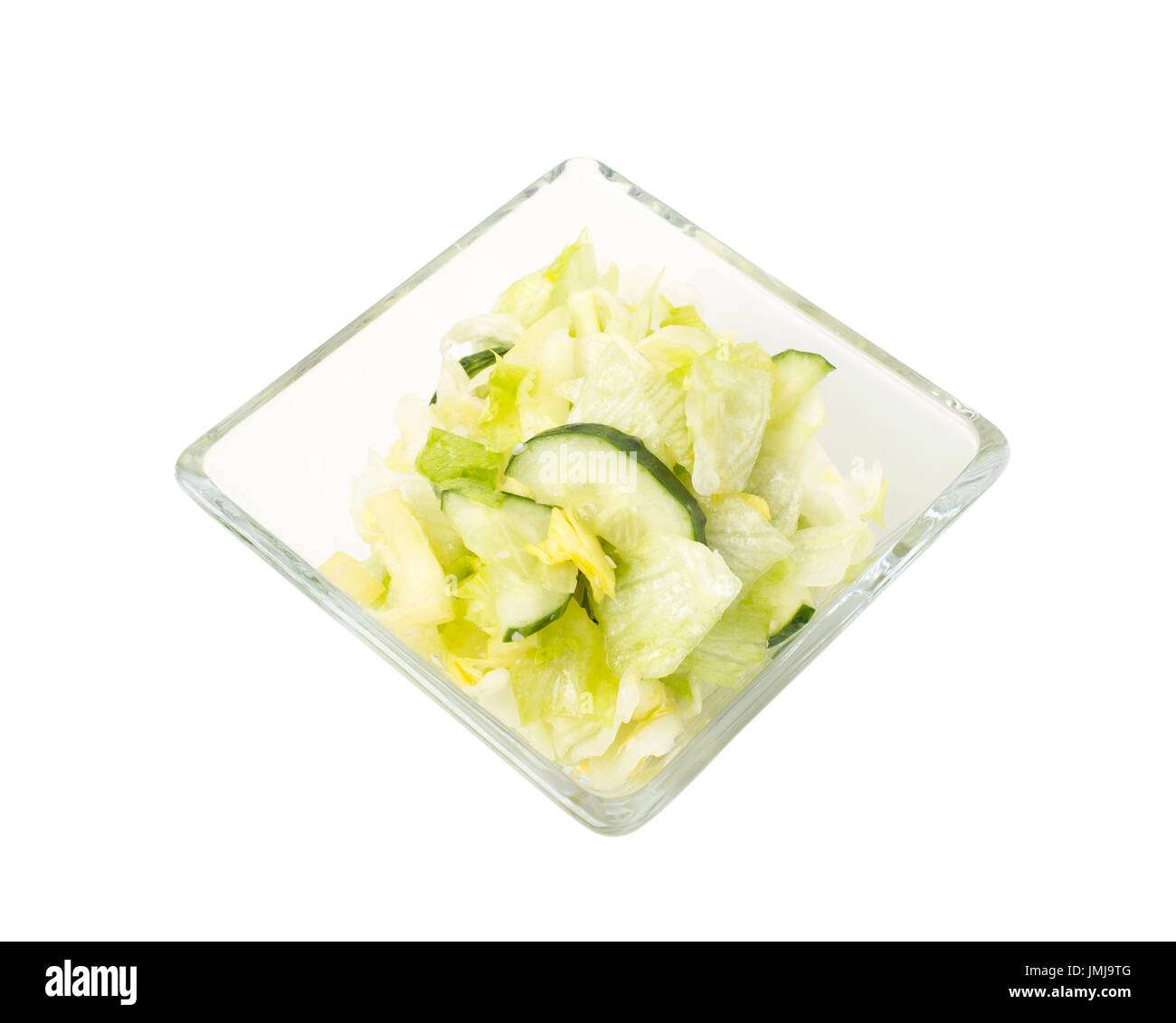 Healthy green vegetarian salad. Isolated on a white background Stock ...