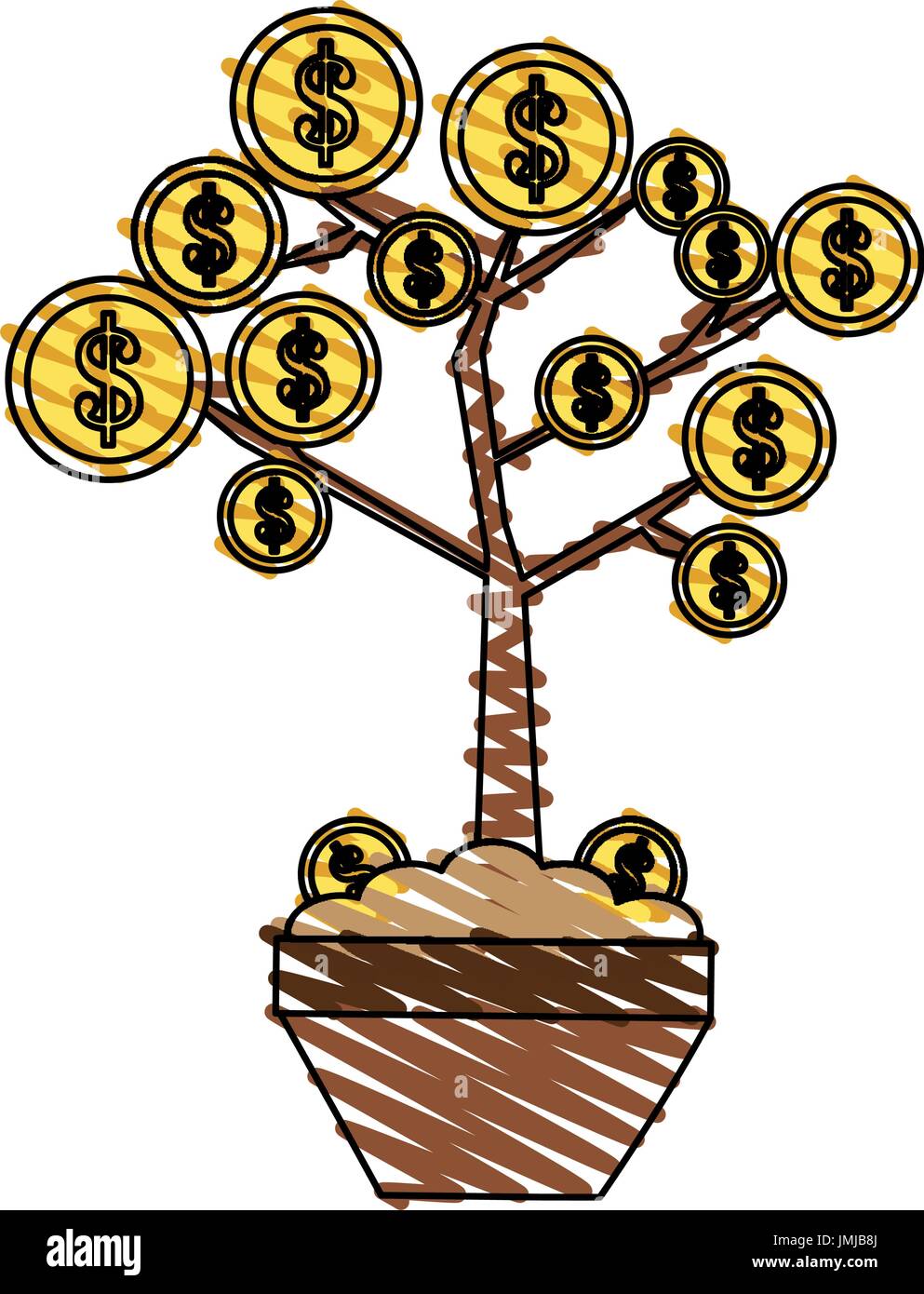 coin tree vector illustration Stock Vector Image & Art - Alamy