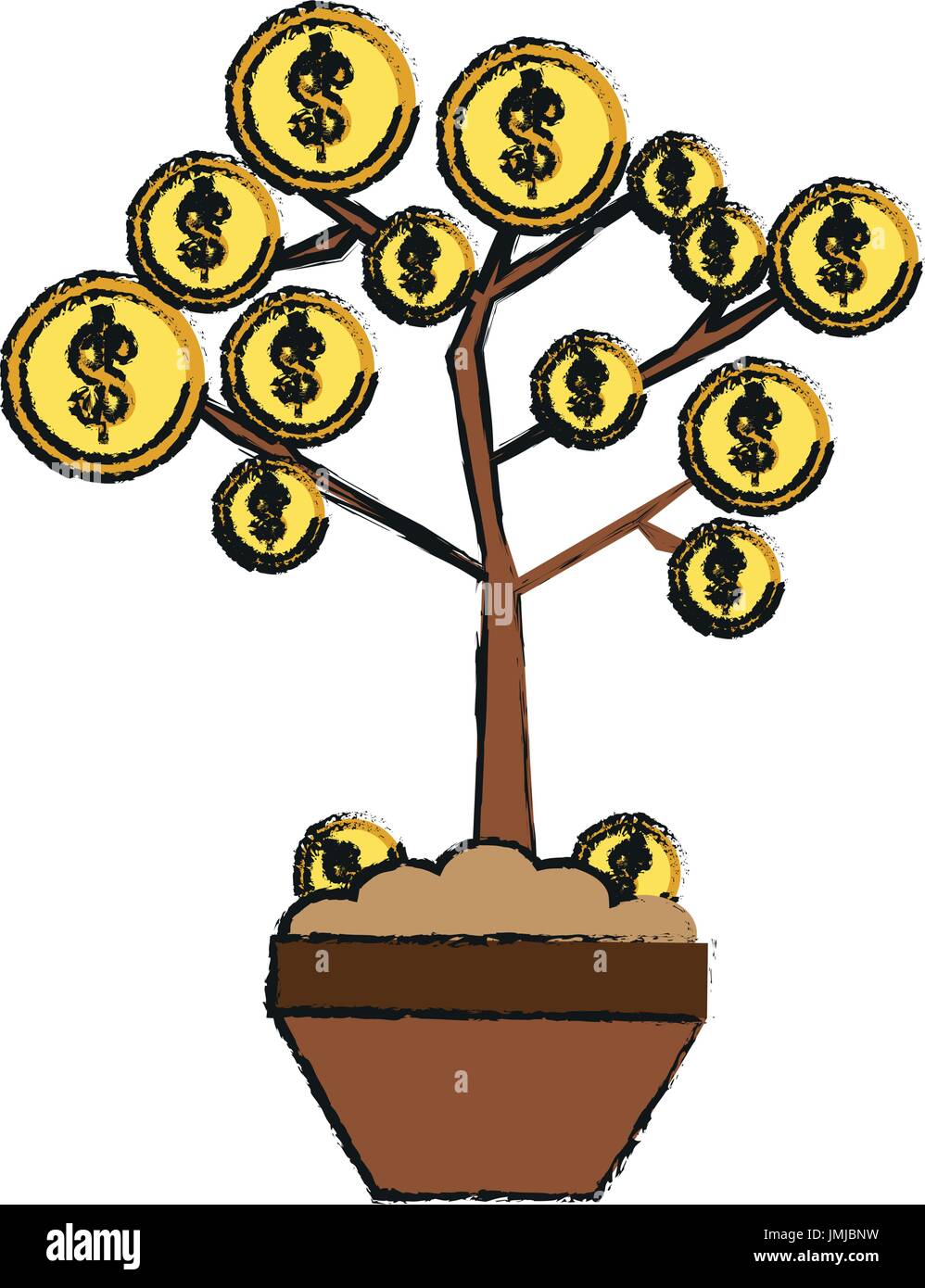 coin tree vector illustration Stock Vector Image & Art - Alamy