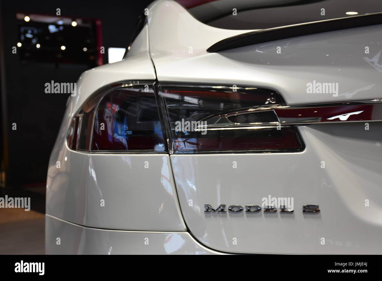 Tesla rear view hi-res stock photography and images - Alamy