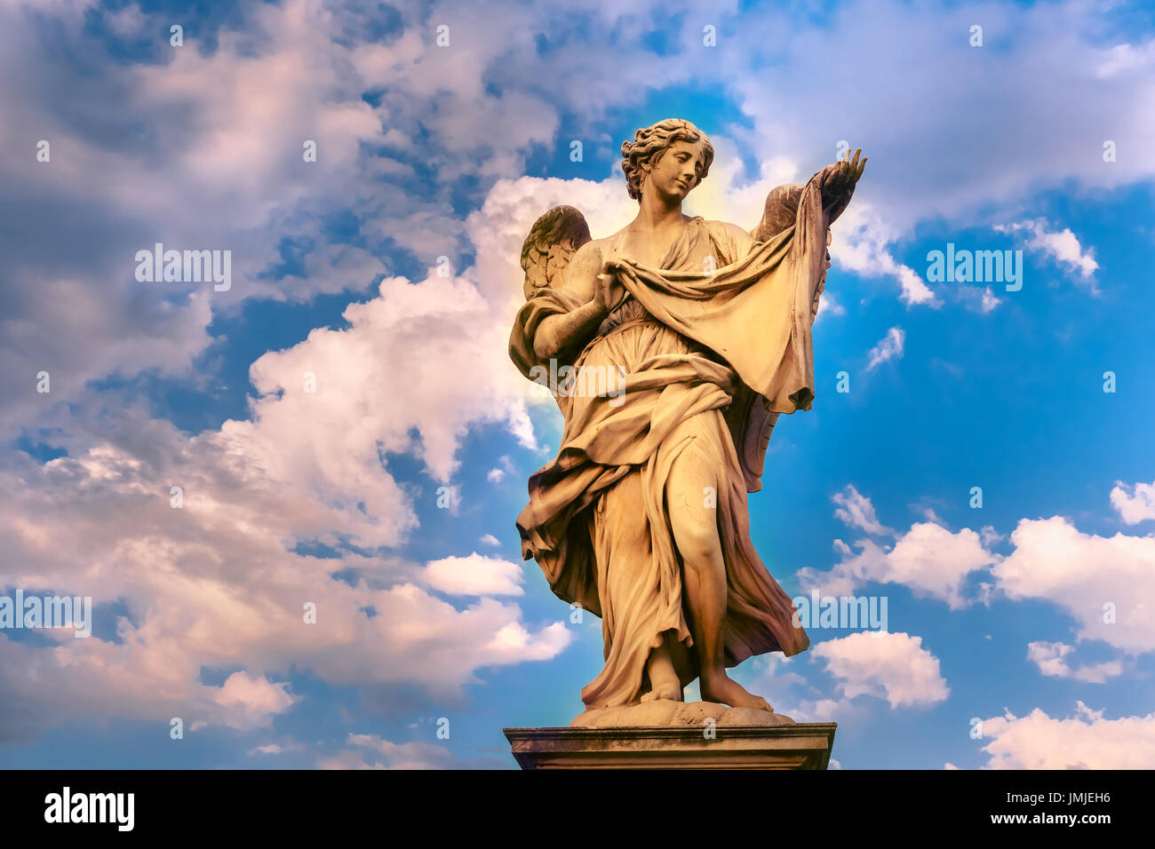 Statue of Angel on Saint Angel Bridge, Rome, Italy Stock Photo - Alamy