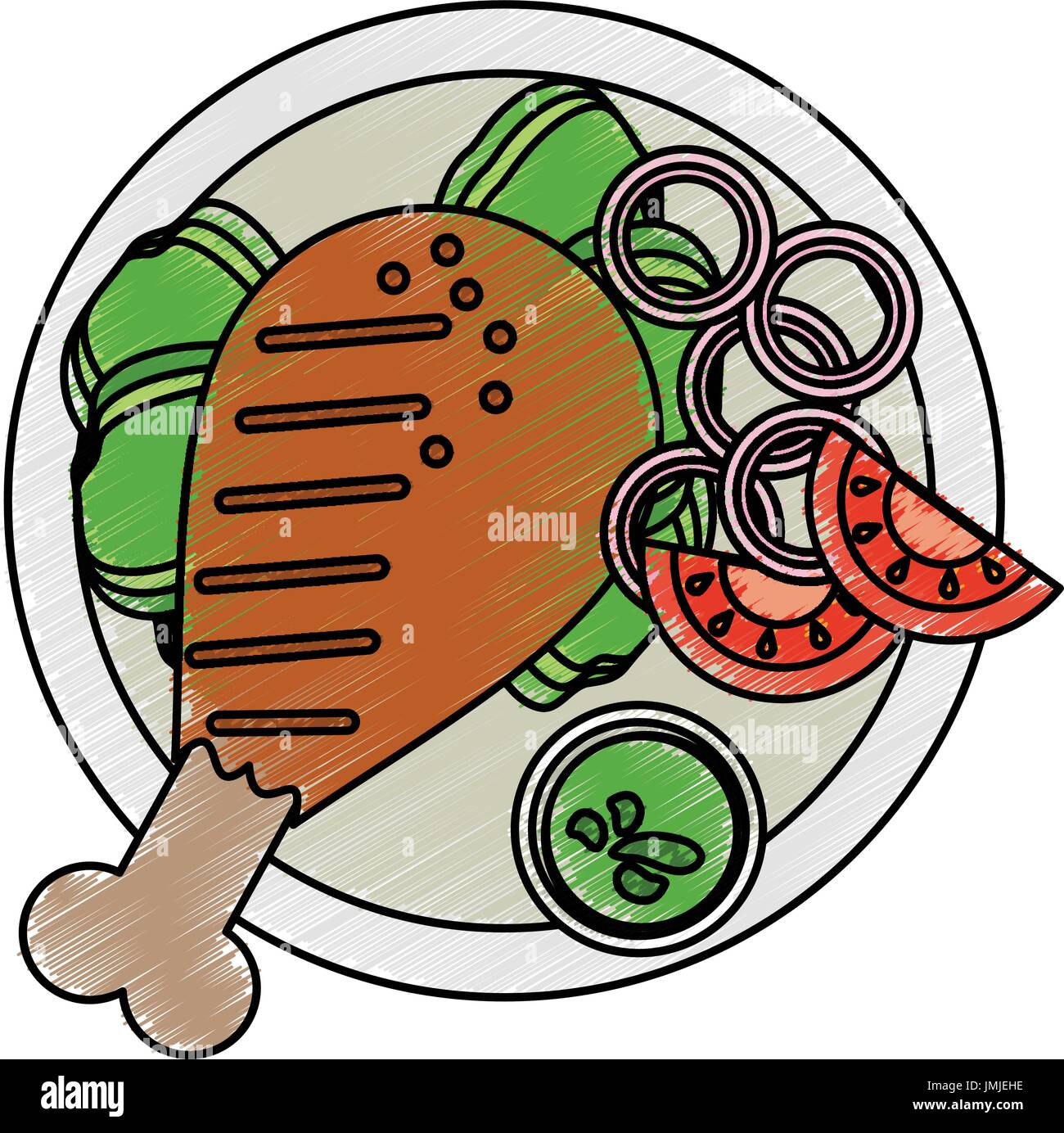 grilled chicken vector illustration Stock Vector Image & Art - Alamy