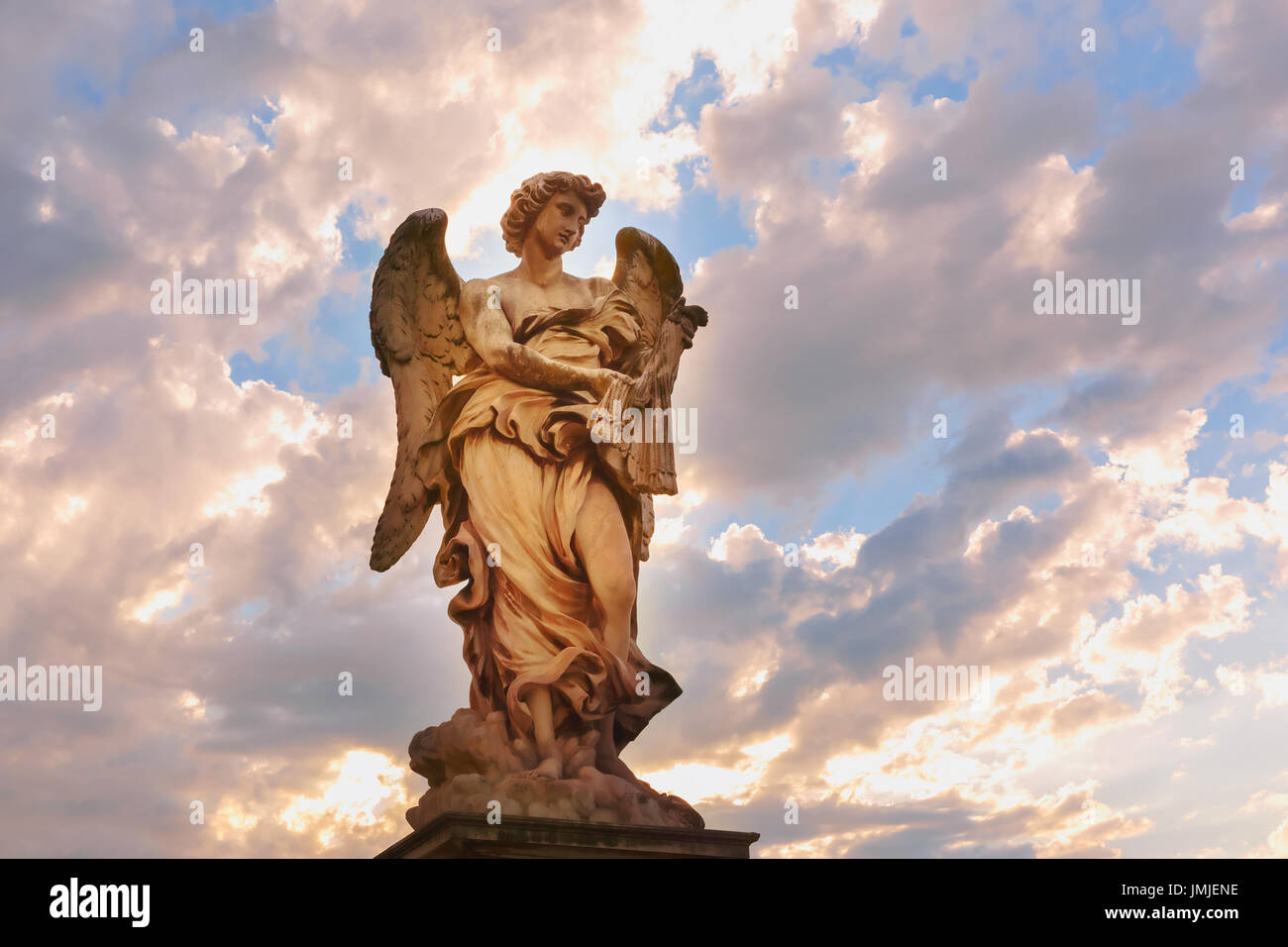Statue of Angel on Saint Angel Bridge, Rome, Italy Stock Photo - Alamy