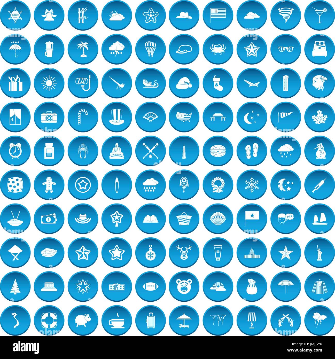 100 star icons set blue Stock Vector Image & Art - Alamy