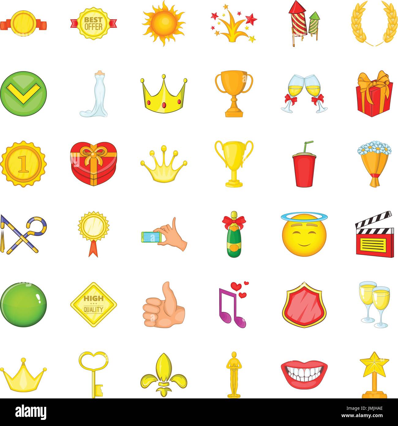 Achievement icons set, cartoon style Stock Vector Image & Art - Alamy