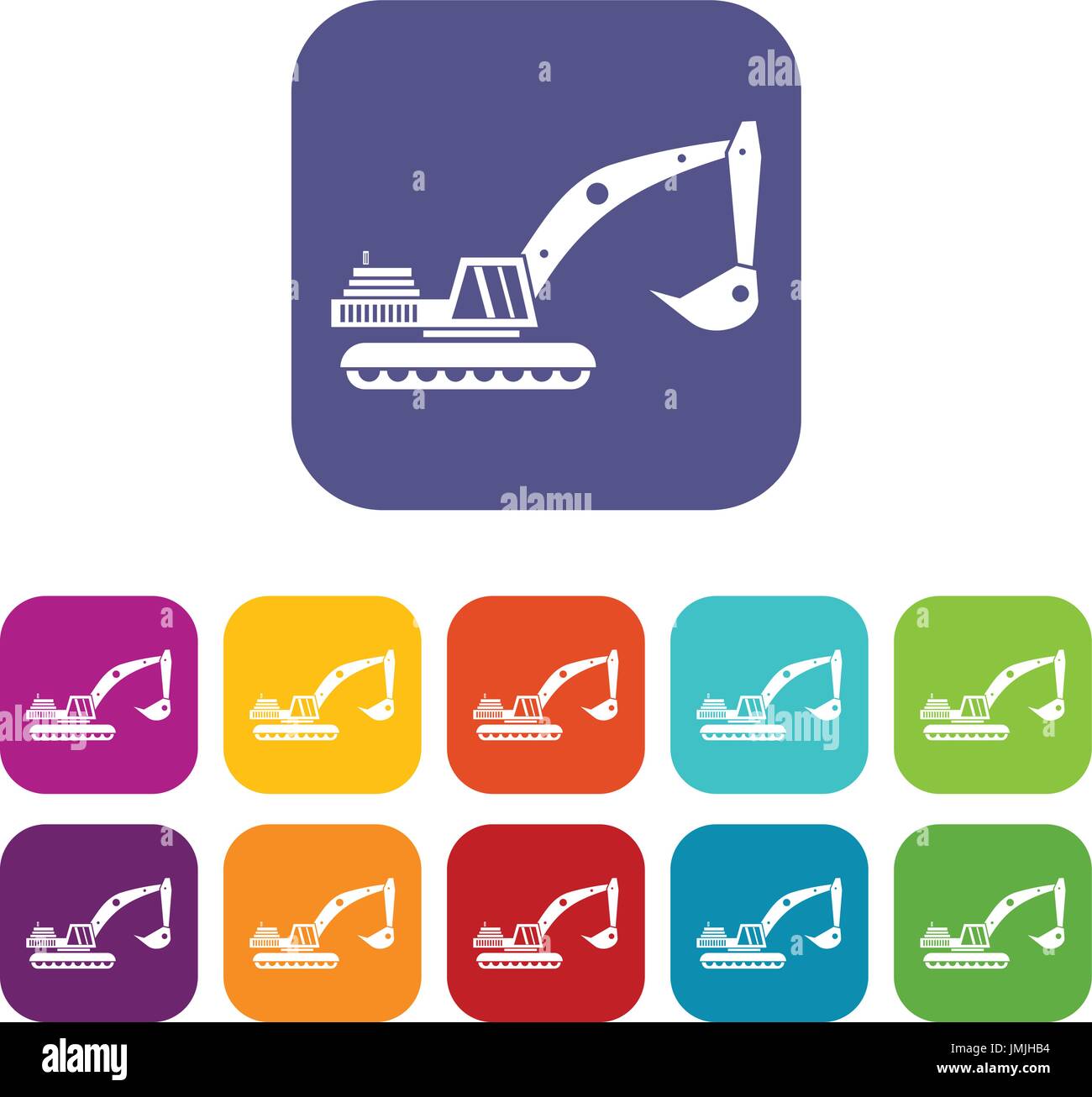 Excavator icons set Stock Vector Image & Art - Alamy