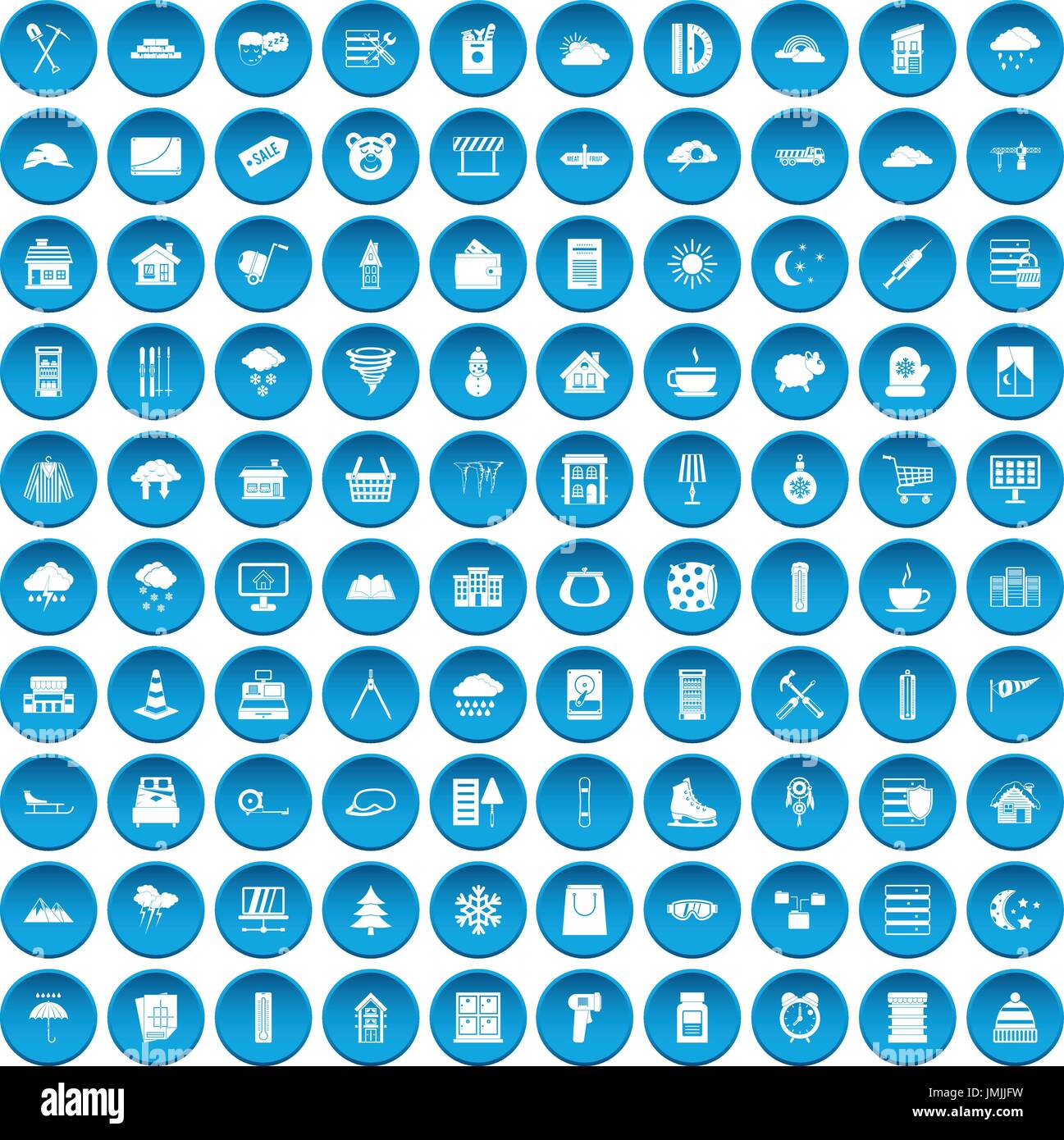 100 windows icons set blue Stock Vector Image & Art - Alamy
