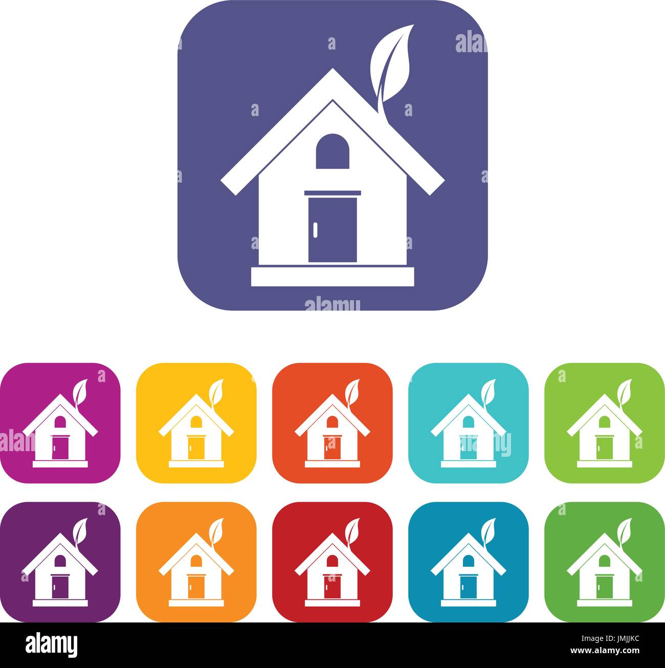 Eco house concept icons set Stock Vector Image & Art - Alamy