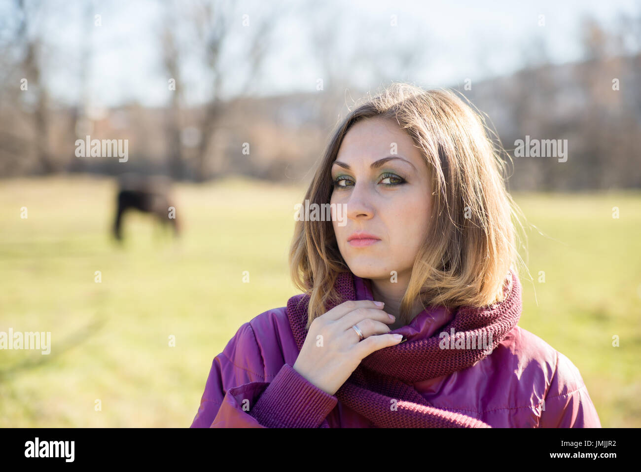 Portrait of the affable and young girl Stock Photo - Alamy