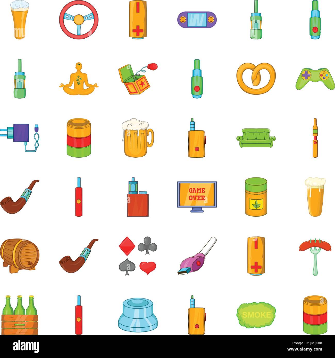 Alcohol icons set, cartoon style Stock Vector Image & Art - Alamy