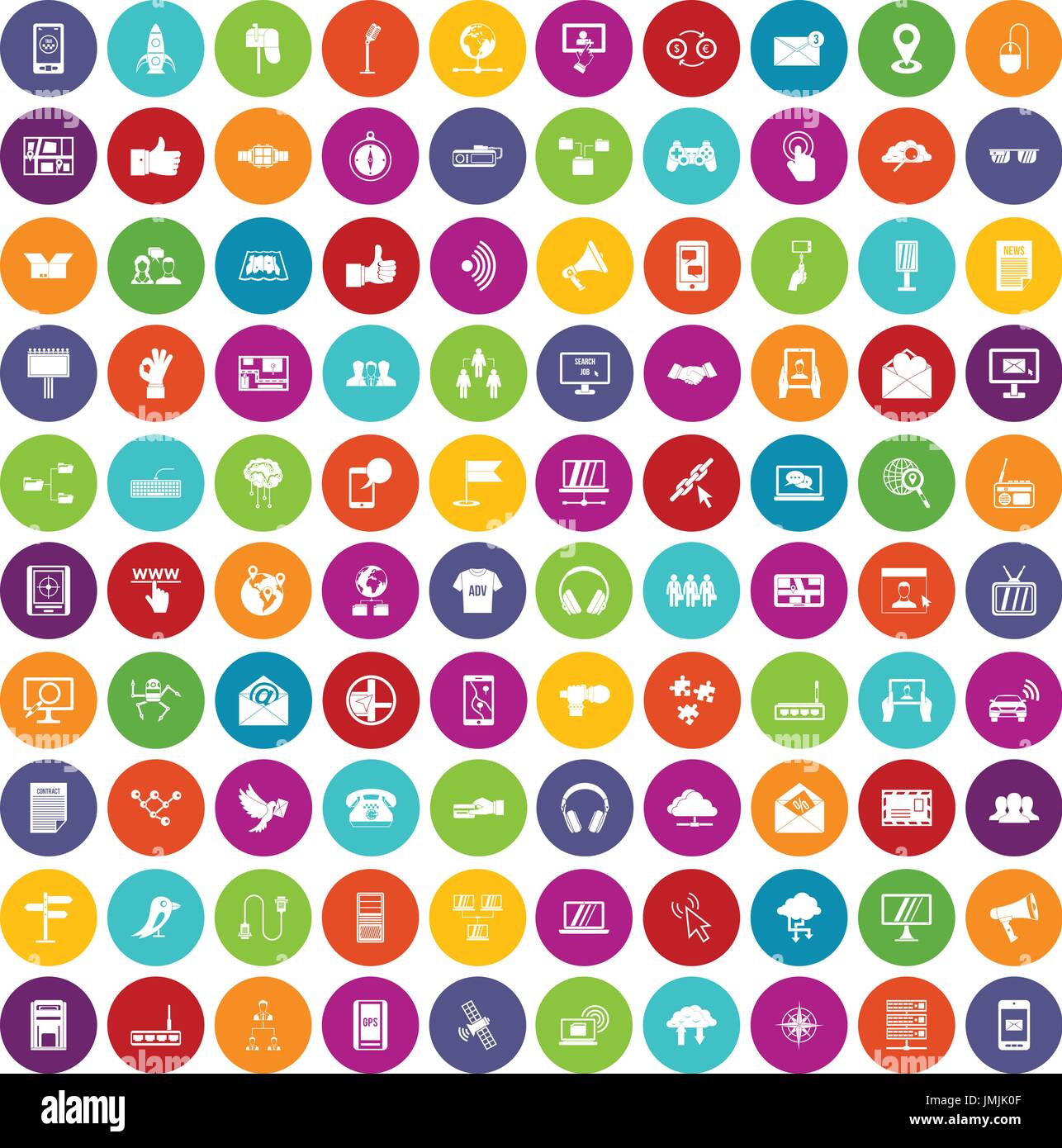 100 communication icons set color Stock Vector Image & Art - Alamy