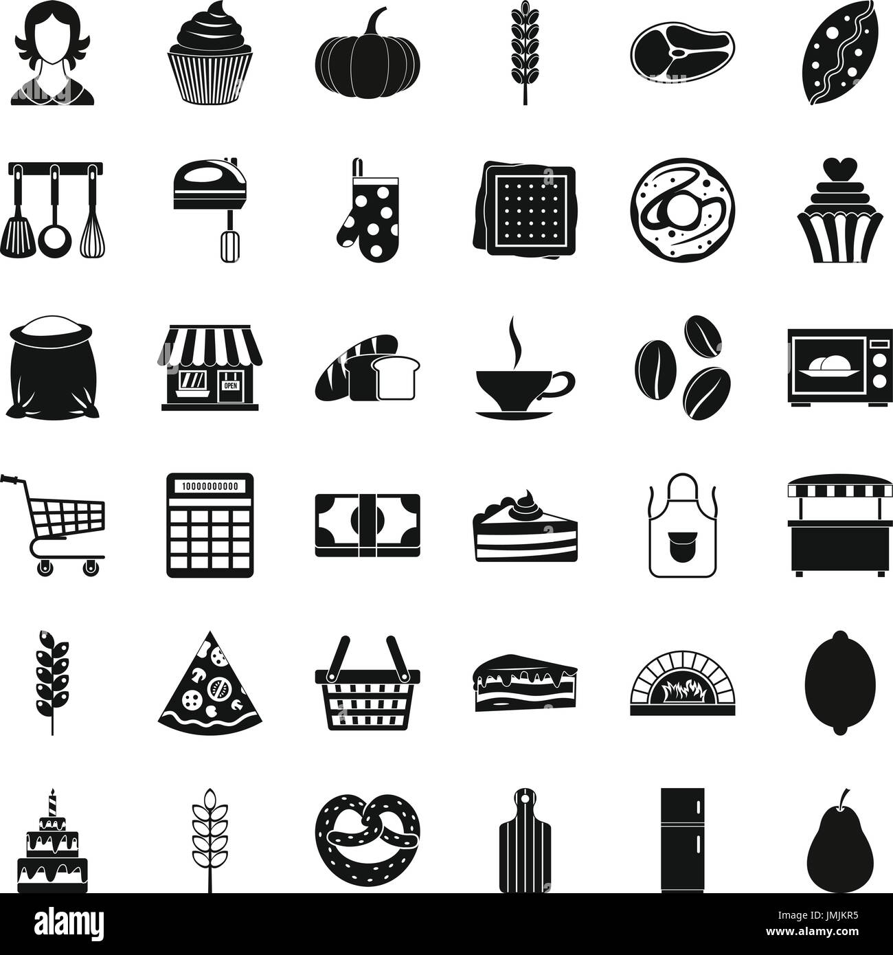 Bakery icons set, simple style Stock Vector Image & Art - Alamy