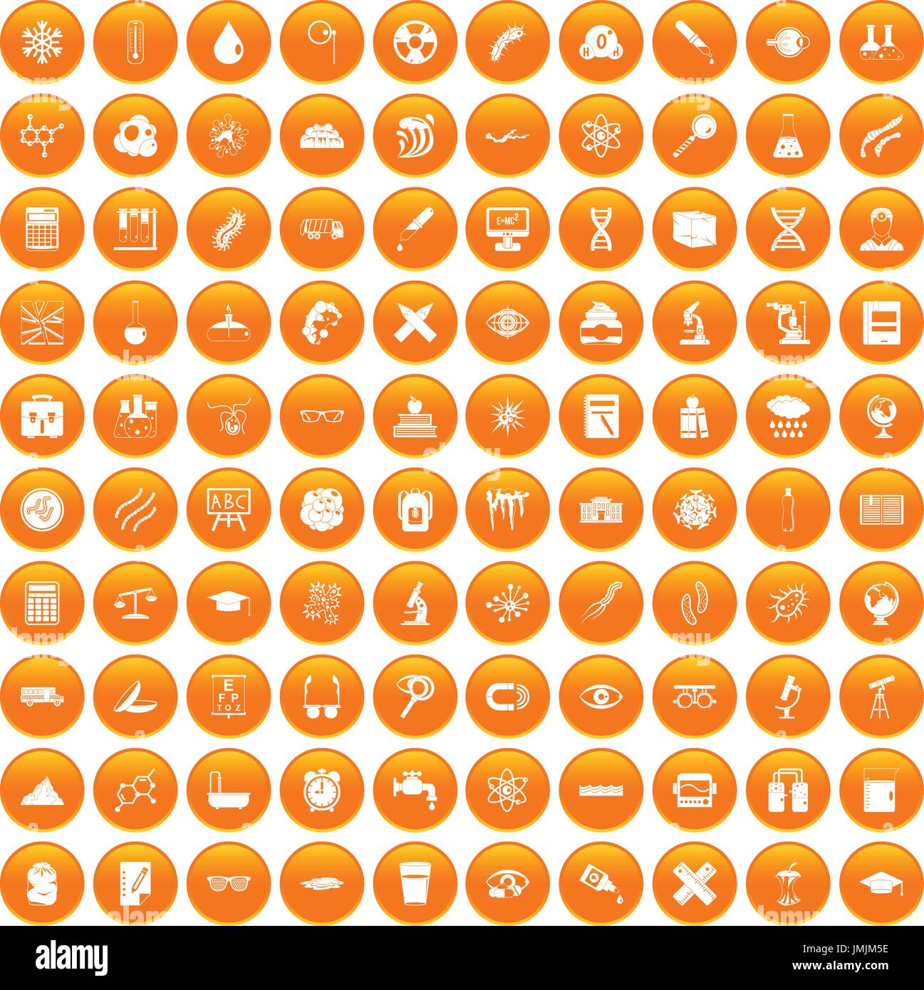 100 microscope icons set orange Stock Vector Image & Art - Alamy