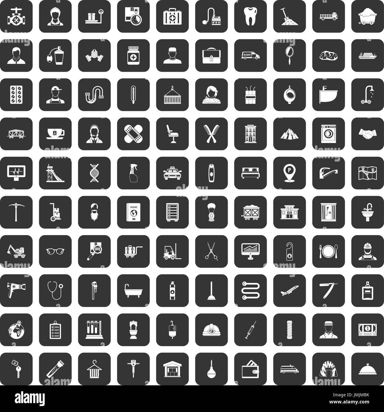 100 craft icons set black Stock Vector Image & Art - Alamy