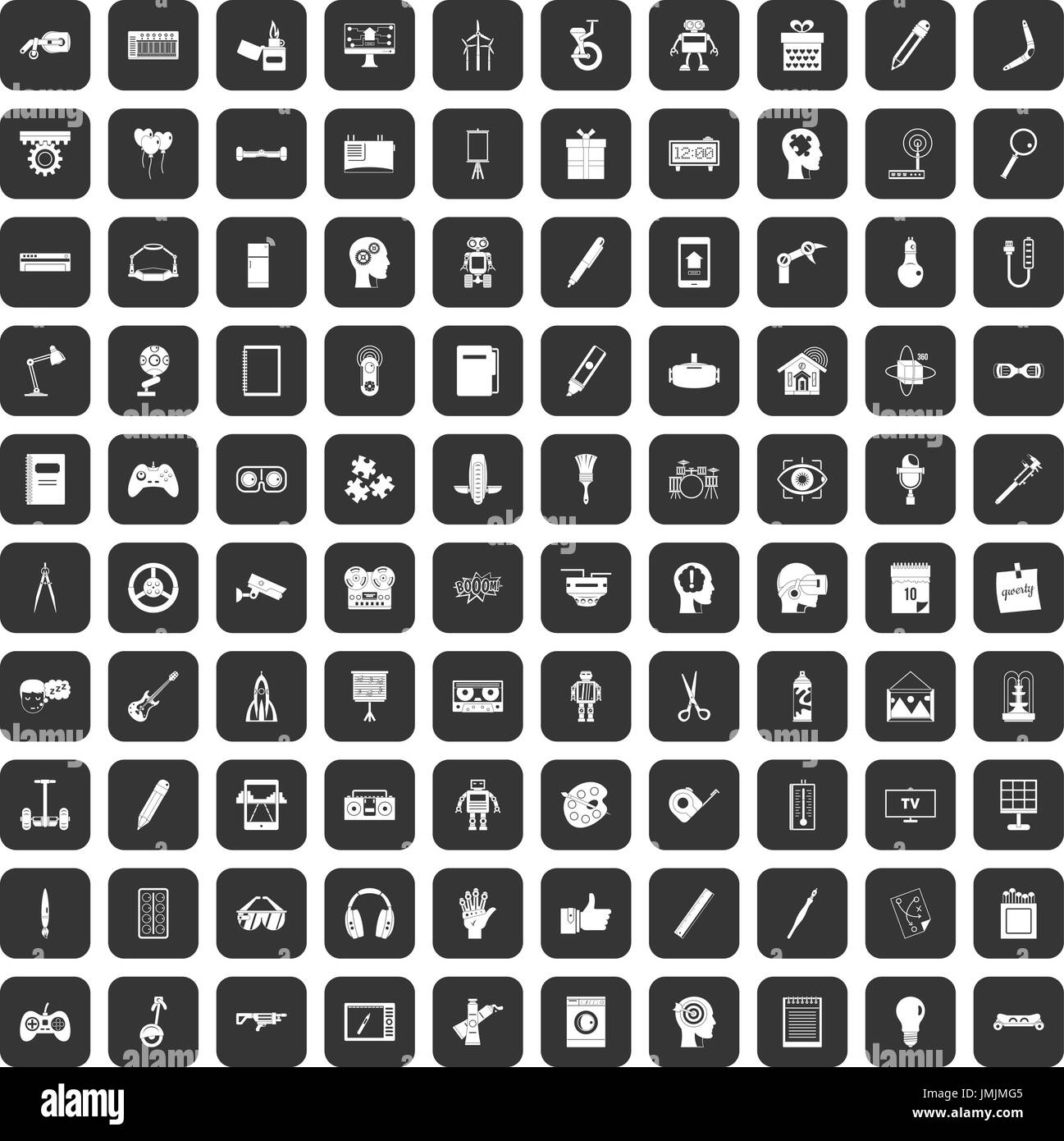 100 creative idea icons set black Stock Vector Image & Art - Alamy