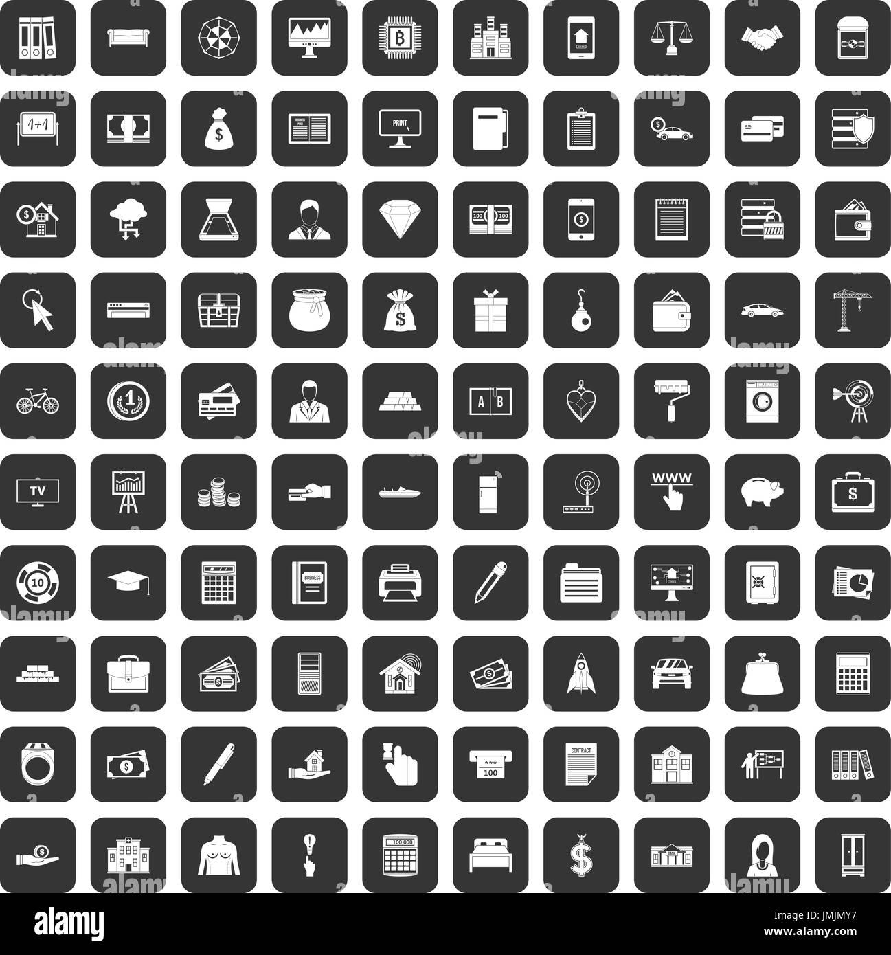 100 credit icons set black Stock Vector Image & Art - Alamy