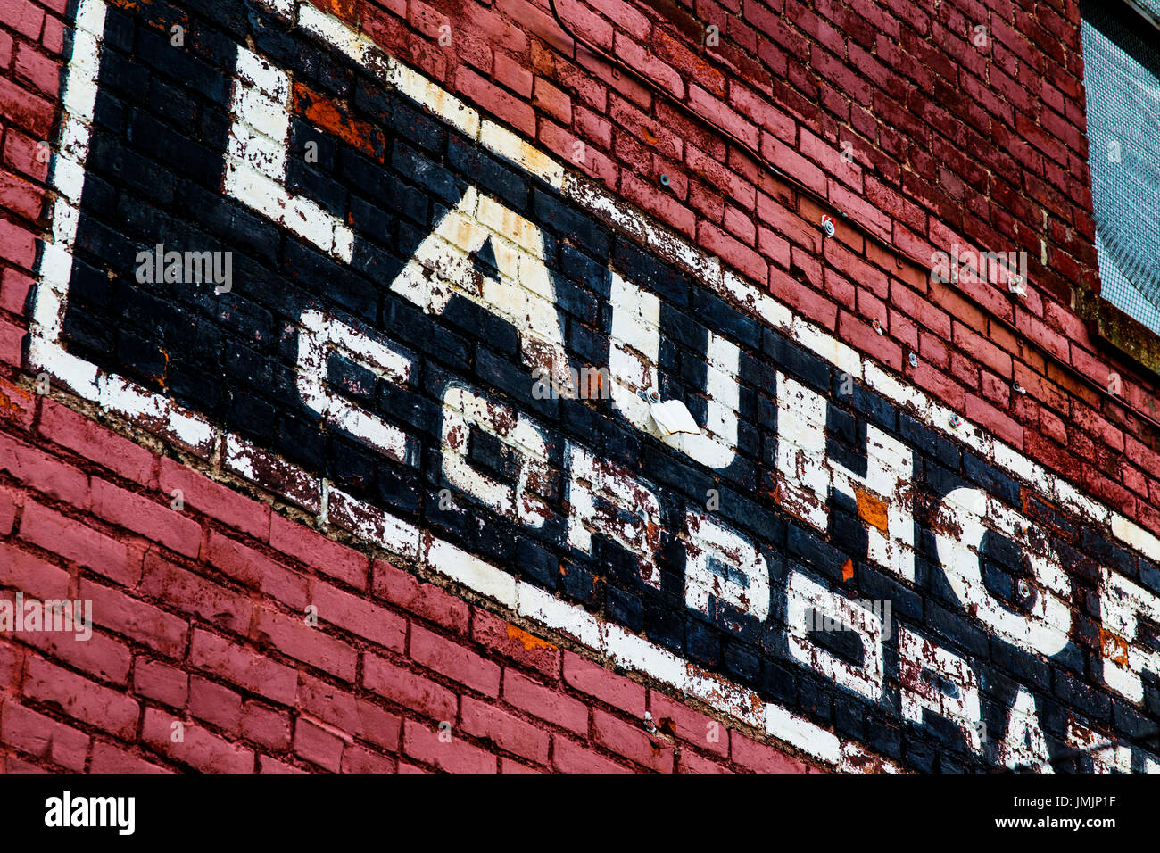 Detroit Michigan USA business sign on brick wall Stock Photo - Alamy