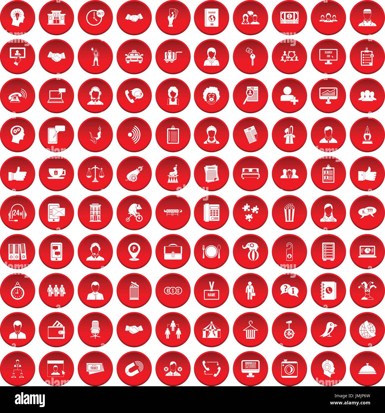 100 coherence icons set red Stock Vector Image & Art - Alamy
