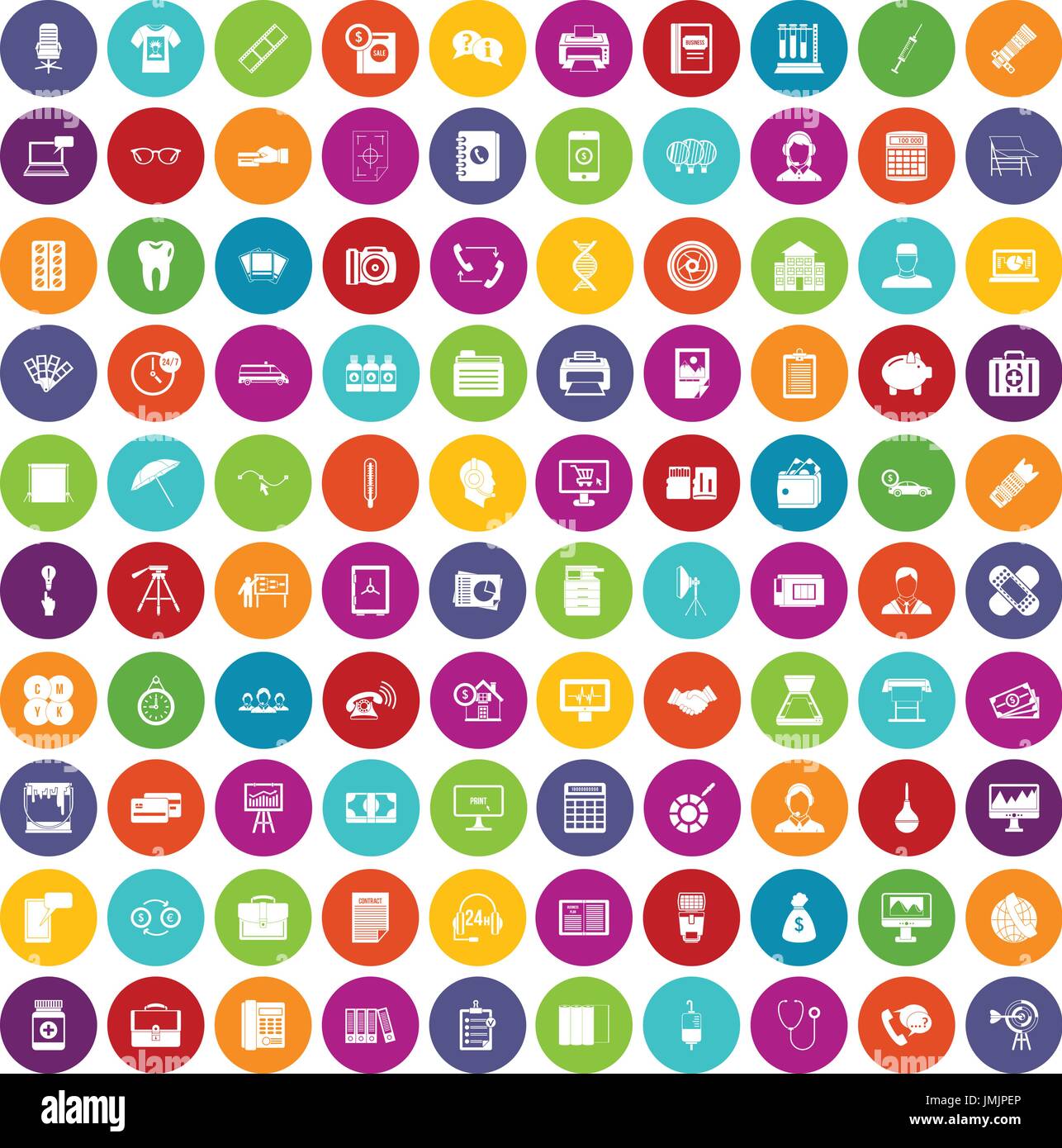 100 department icons set color Stock Vector Image & Art - Alamy