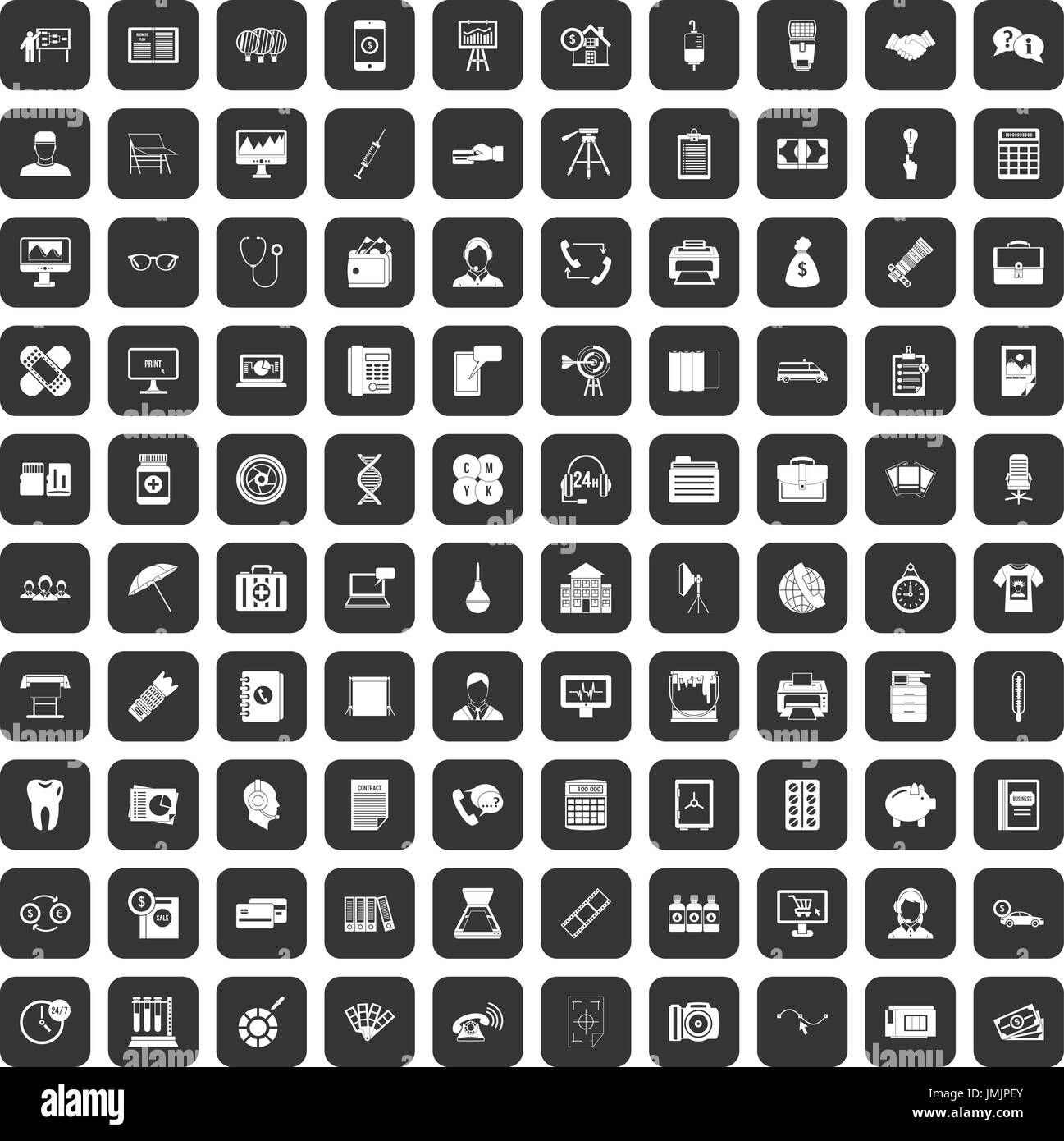 100 department icons set black Stock Vector Image & Art - Alamy