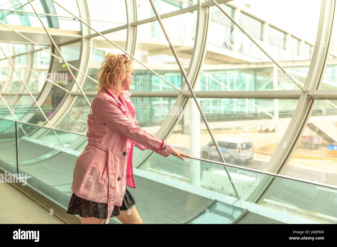 Woman boarding aircraft hi-res stock photography and images - Alamy
