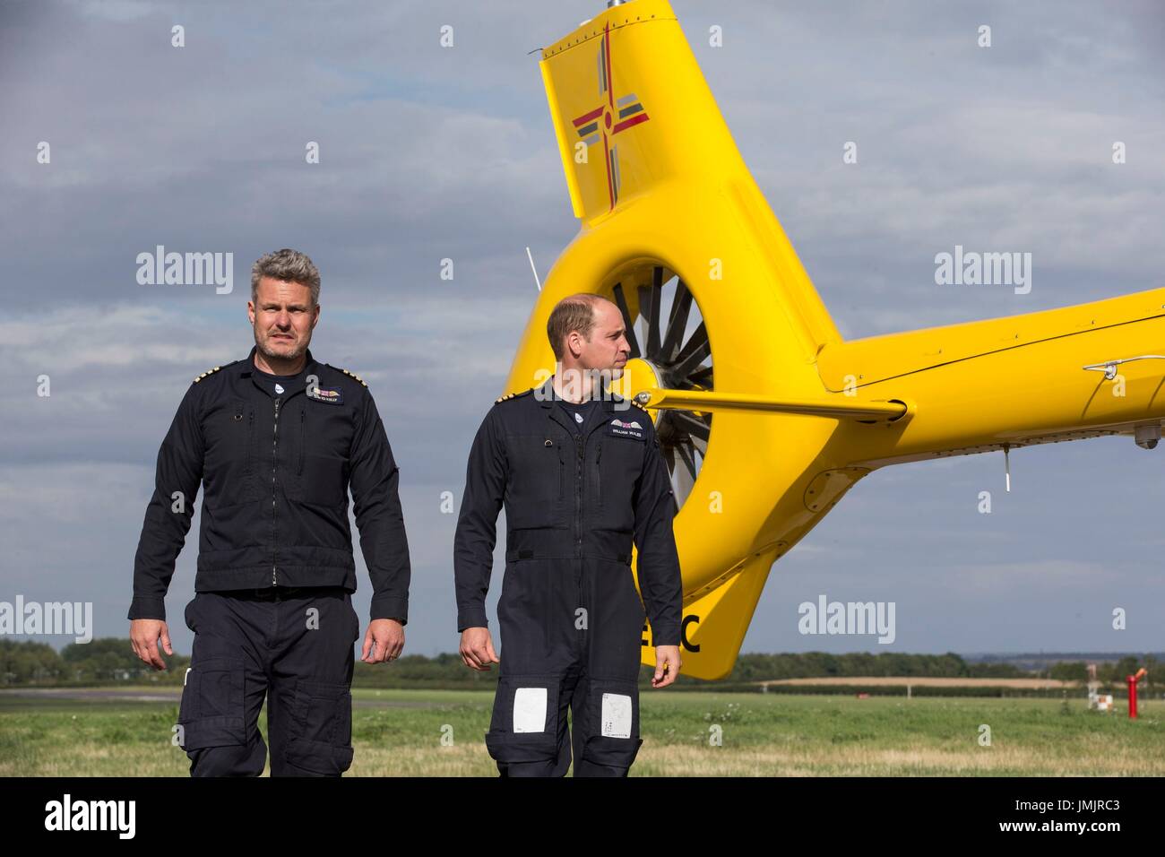 The Duke of Cambridge (right) with Cpt Dave Kelly looking over the ...