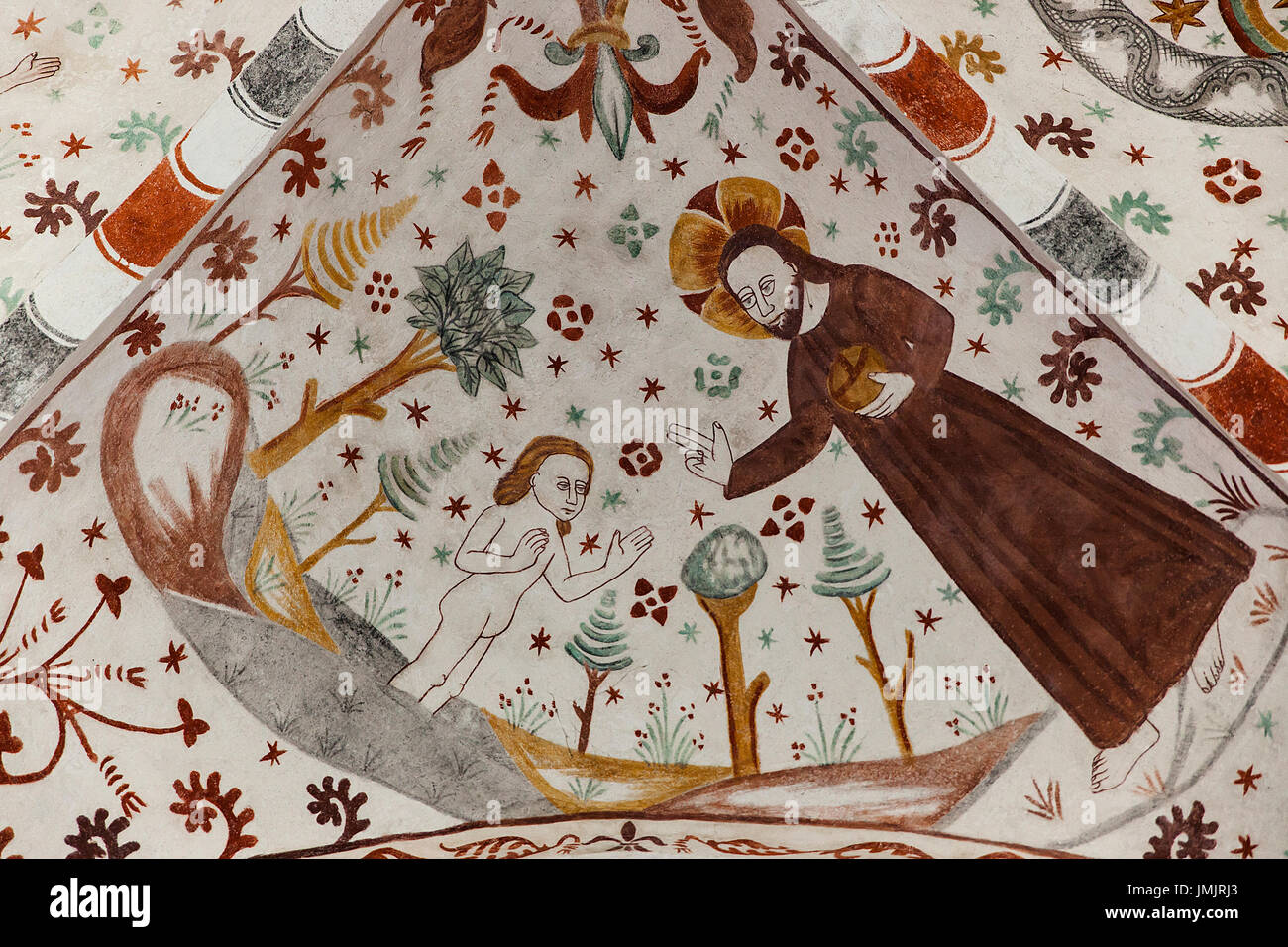 Danish medieval fresco from the 16th century in the 14th century late ...