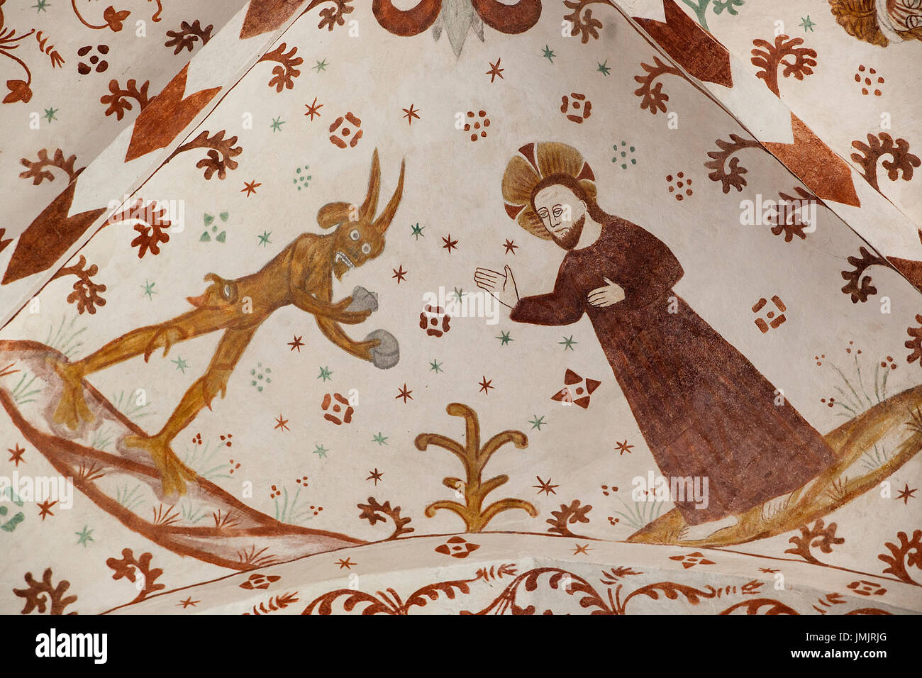 Danish medieval fresco from the 16th century in the 14th century late ...