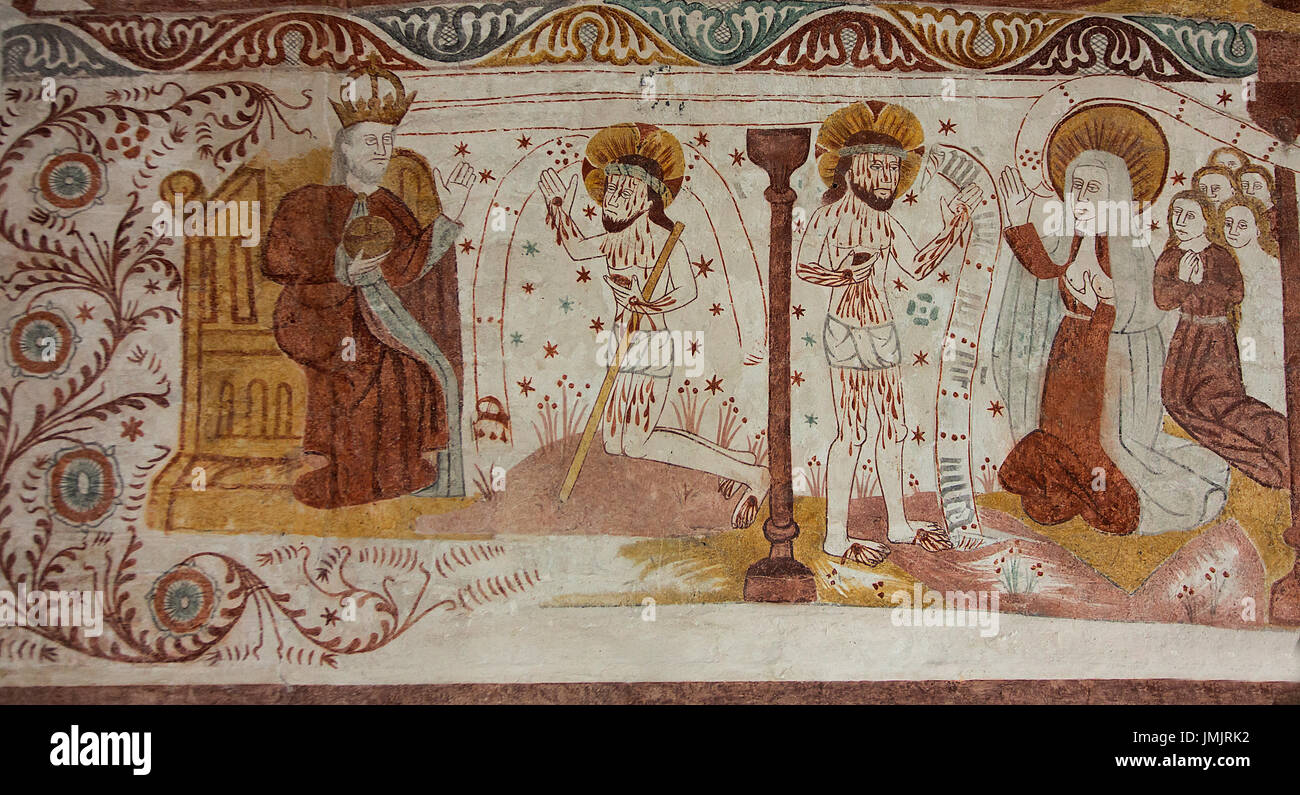 Danish medieval fresco from the 16th century in the 14th century late ...