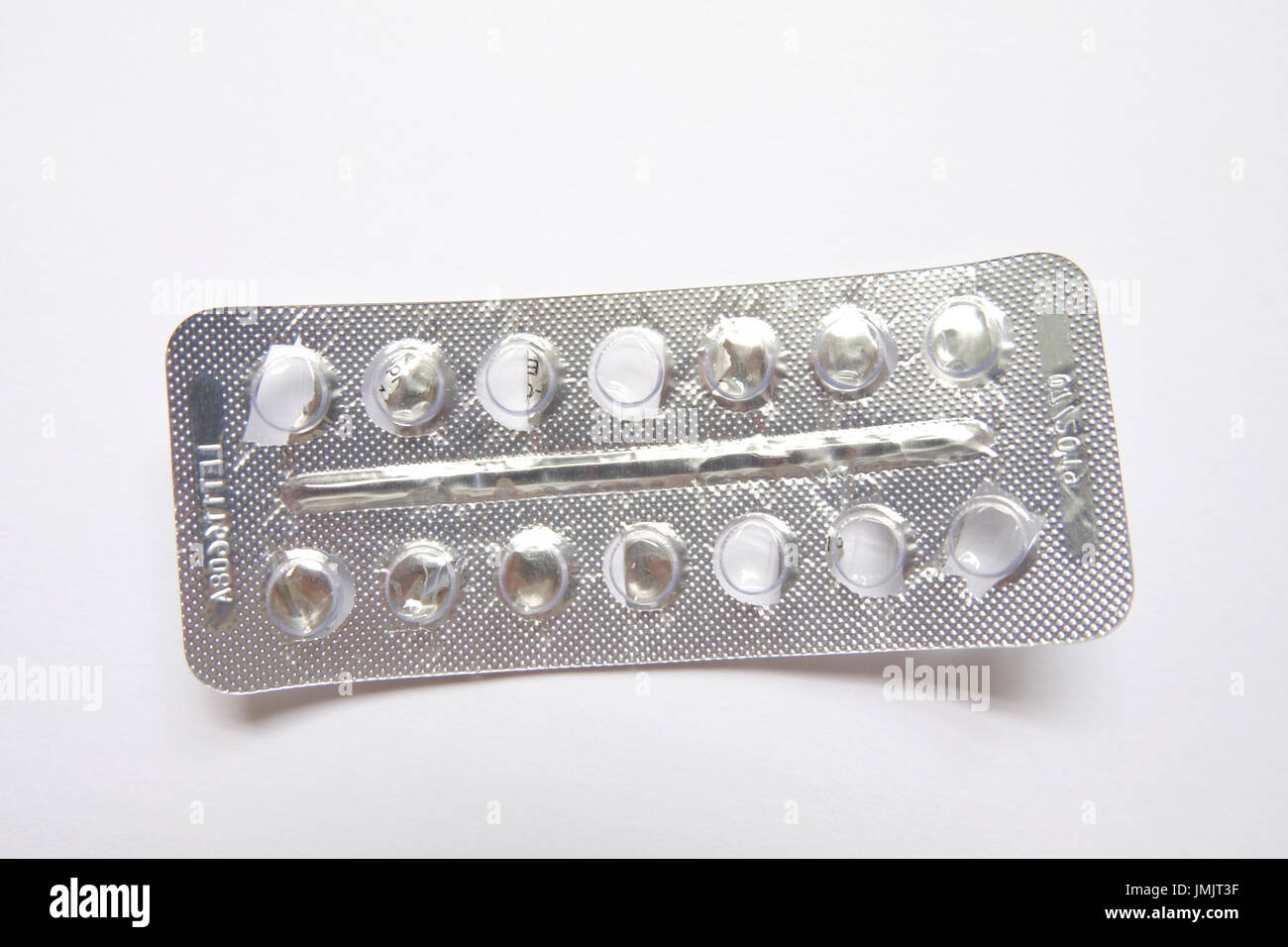 Empty packet of foil wrapped tablets Stock Photo - Alamy